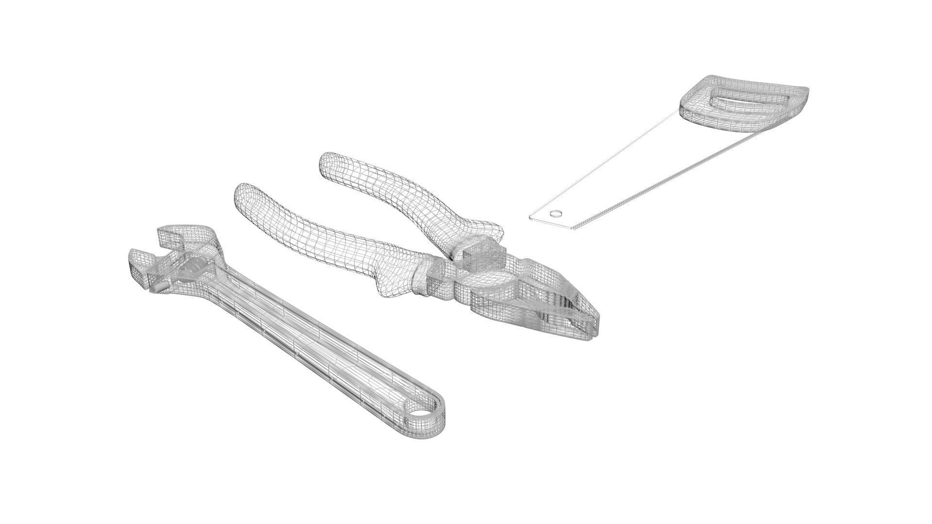 3 Piece Tools Set 3D model | CGTrader