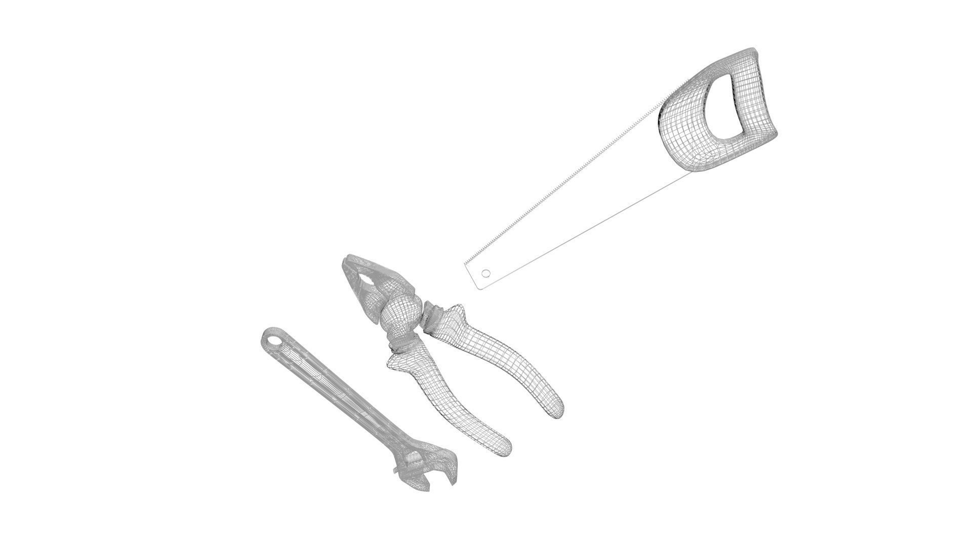 3 Piece Tools Set 3D model | CGTrader