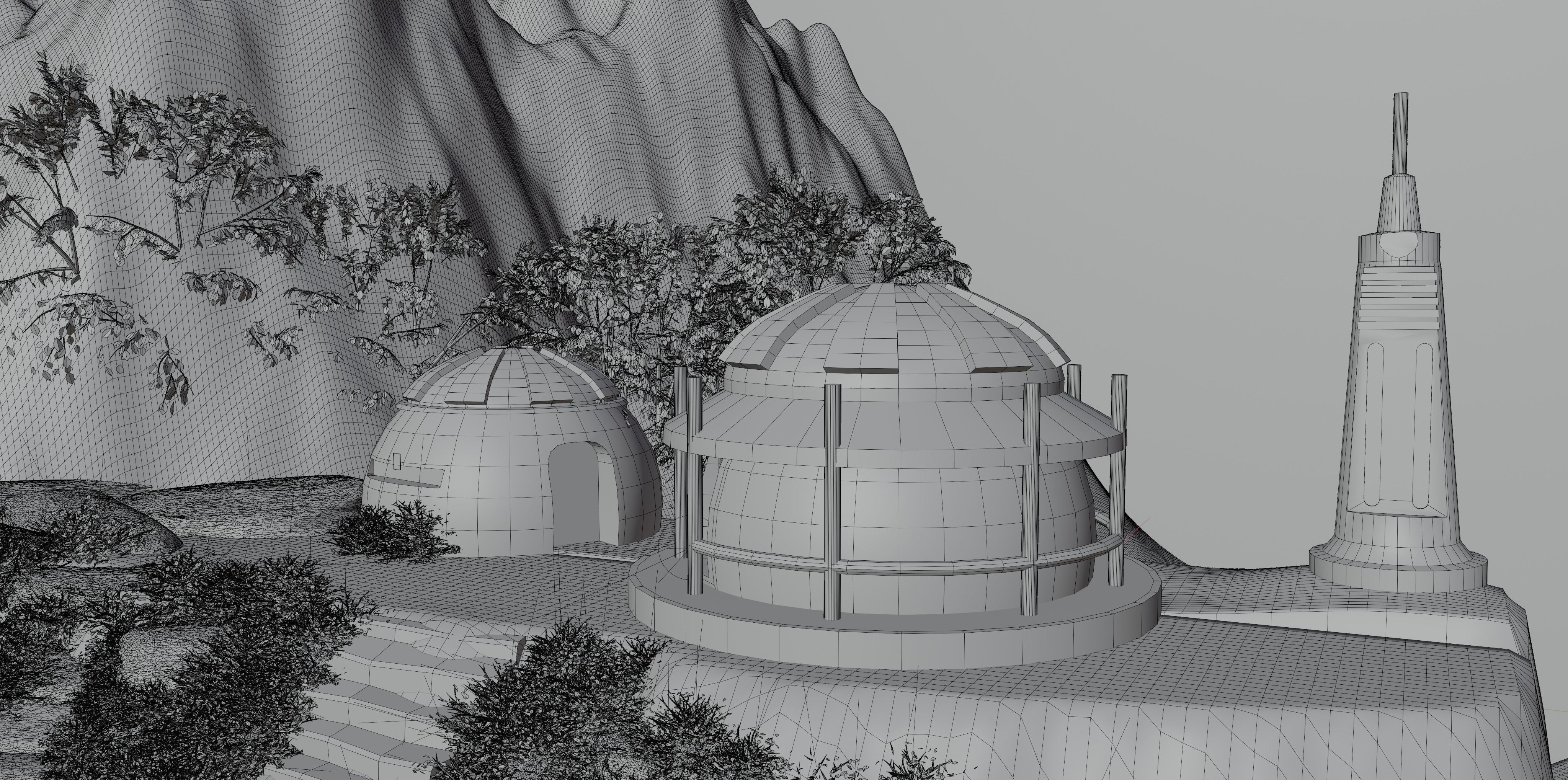 3D model 3d Low Poly Dark Concept Art Scene VR / AR / low-poly animated ...