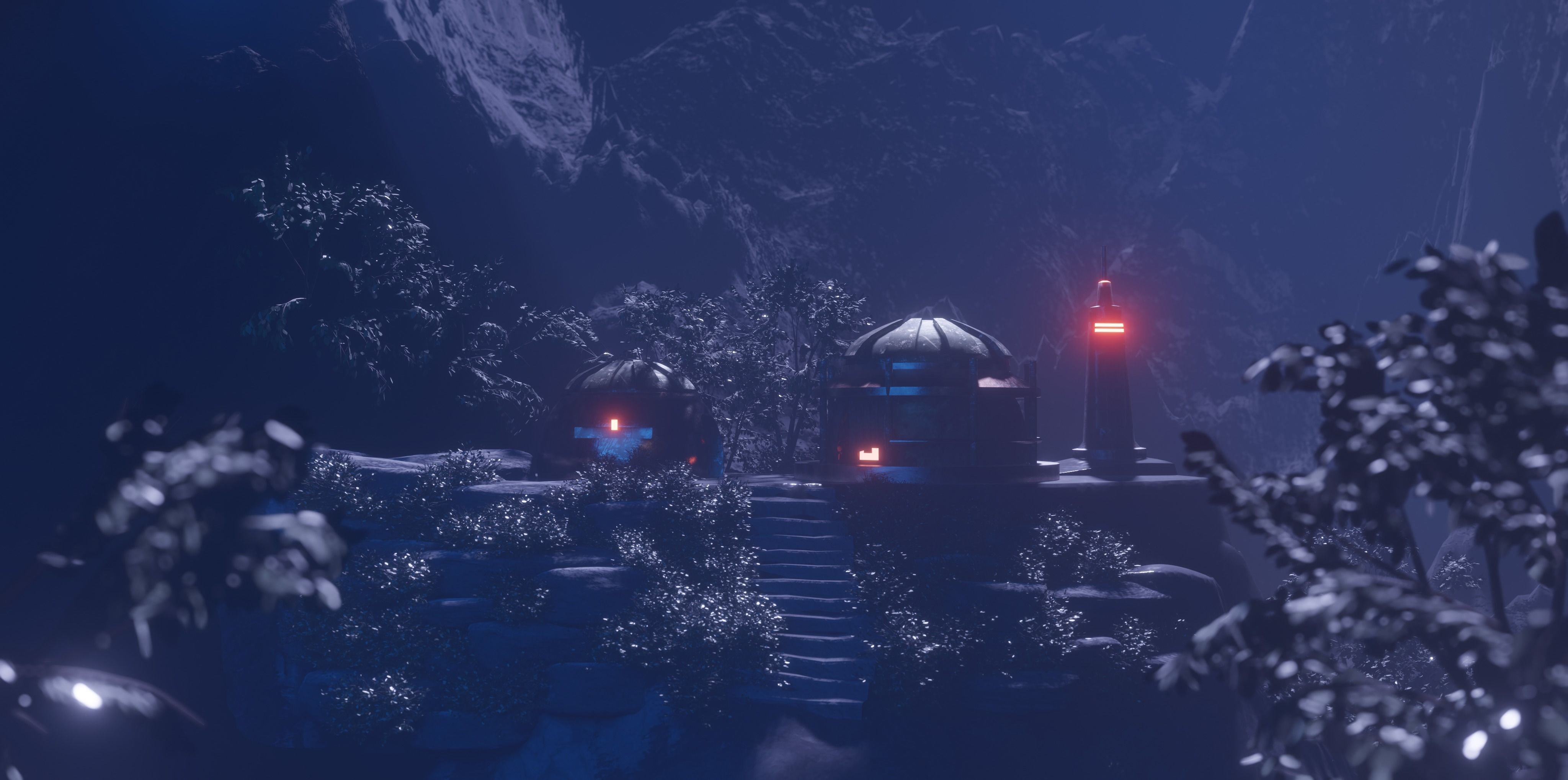 3D model 3d Low Poly Dark Concept Art Scene VR / AR / low-poly animated ...