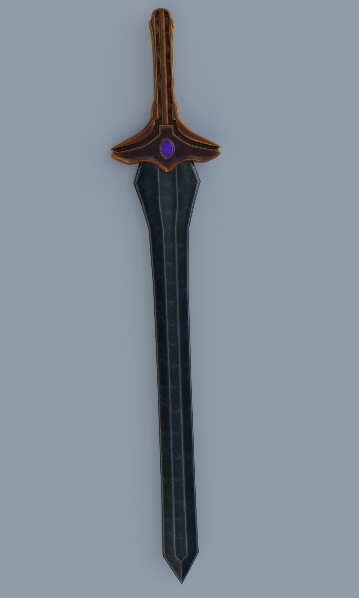 3D model Fantasy sword low poly 3D model PBR weapon VR / AR / low-poly ...