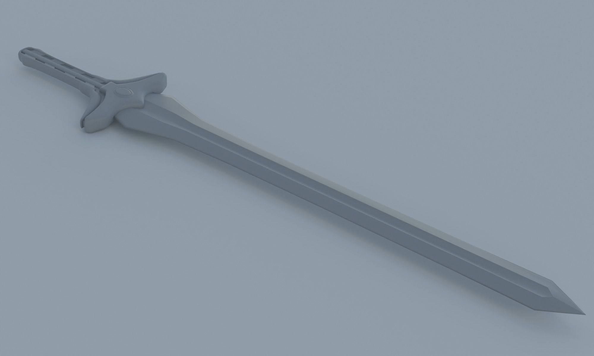 3D model Fantasy sword low poly 3D model PBR weapon VR / AR / low-poly ...