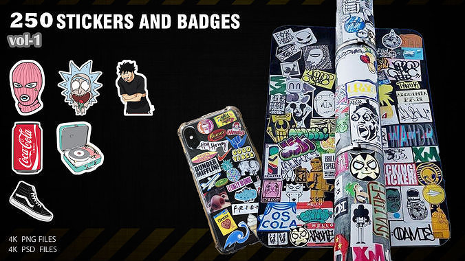 250 4k STICKERS AND BADGES VOL - 8 Texture | CGTrader