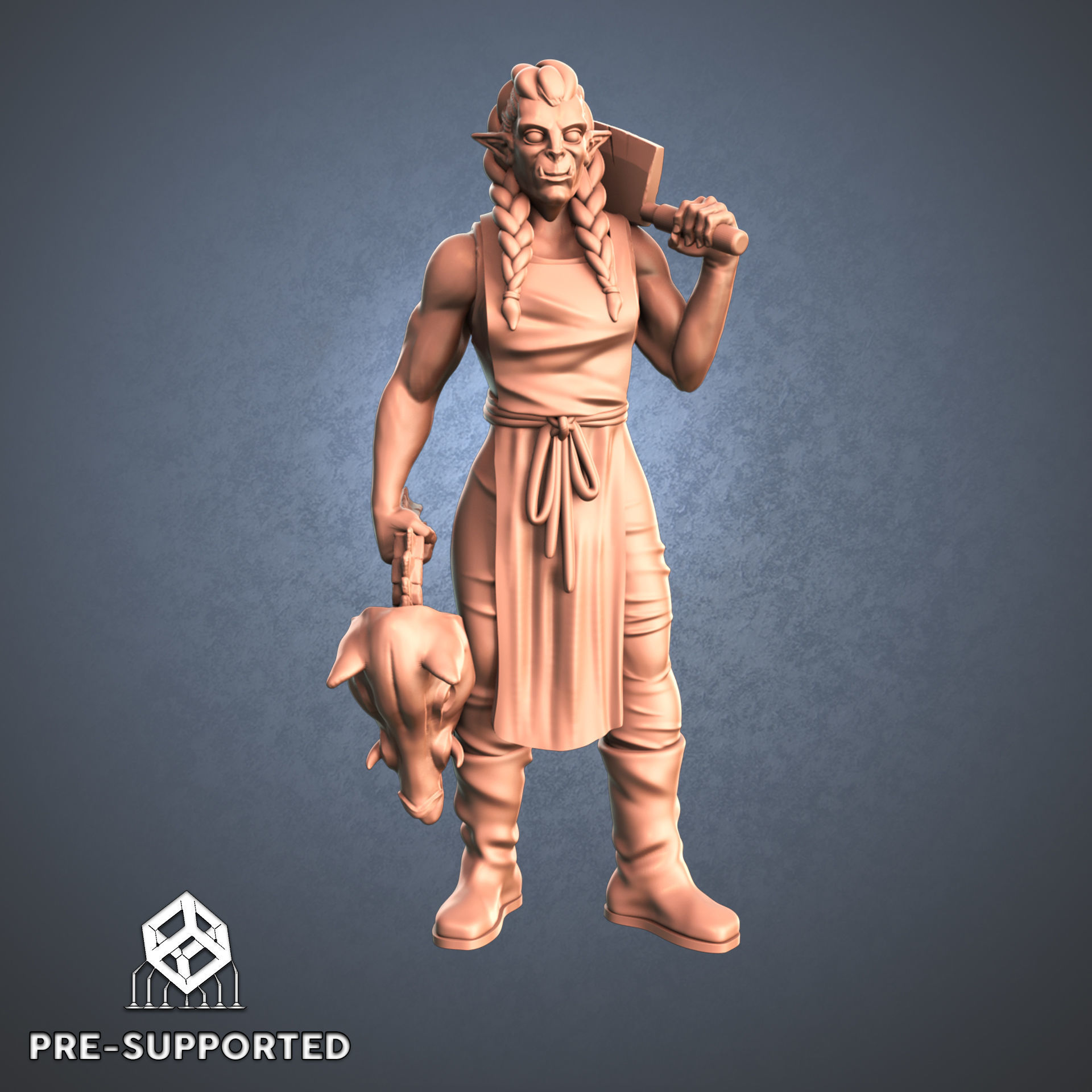 Female orc butcher 3D model 3D printable | CGTrader