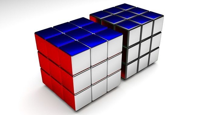 Metallic Rubiks Cube 3D model | CGTrader