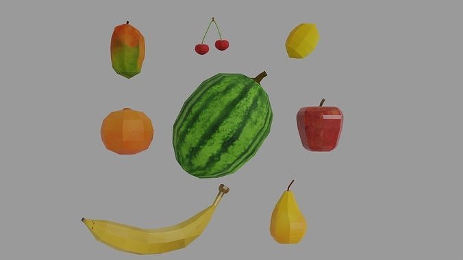 lowpoly fruits pack 3D model | CGTrader