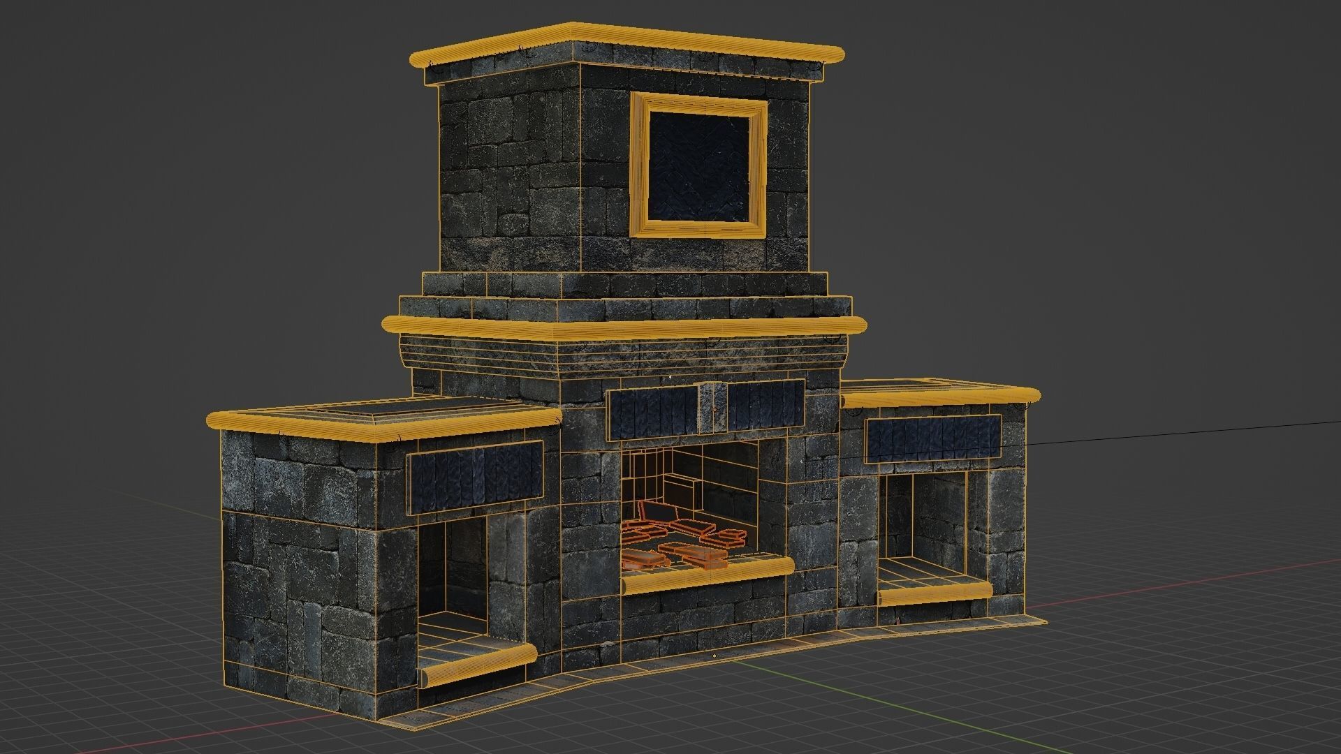 3D model Outdoor Fireplace 1 VR / AR / low-poly | CGTrader