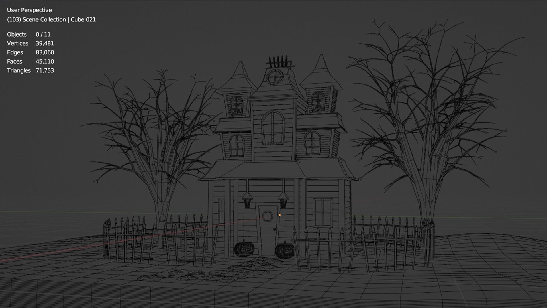3D model Halloween Haunted House Spooky Low Poly Model 3D model VR / AR ...