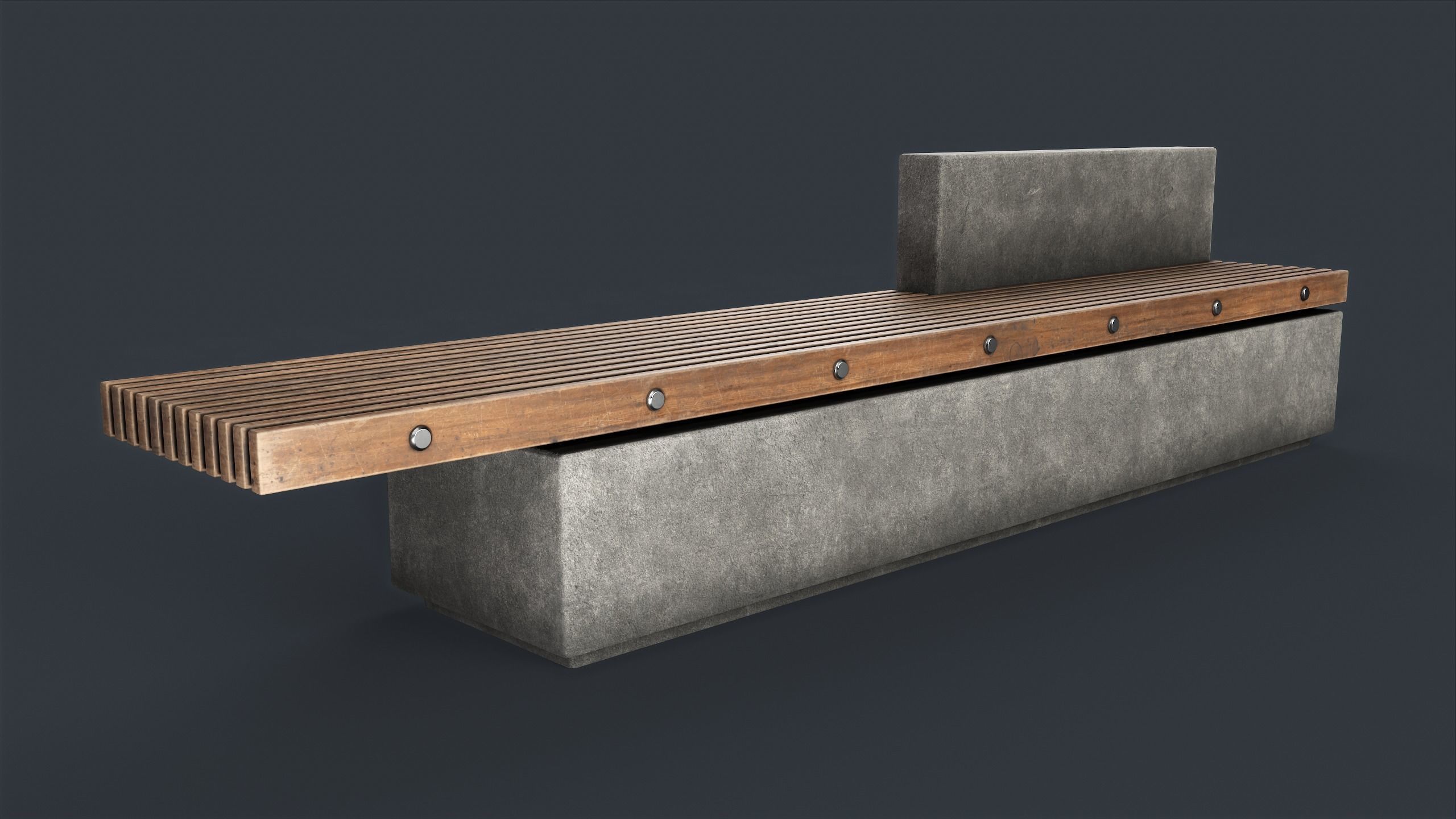 3D model Modern Outdoor Bench 34 PBR Game Ready VR / AR / low-poly ...