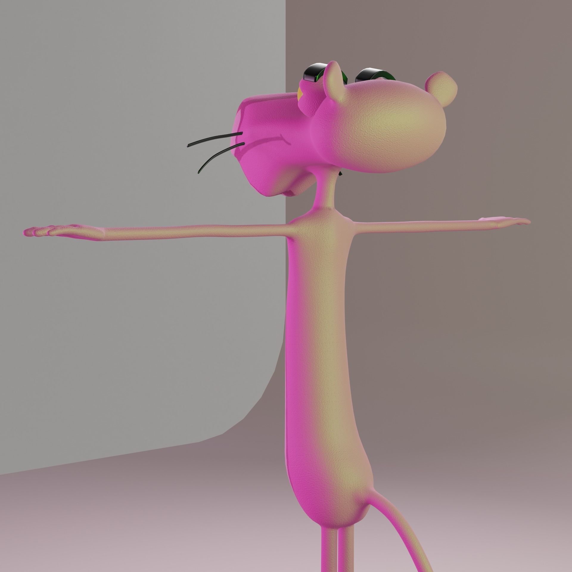 3D model pink panther character VR / AR / low-poly | CGTrader