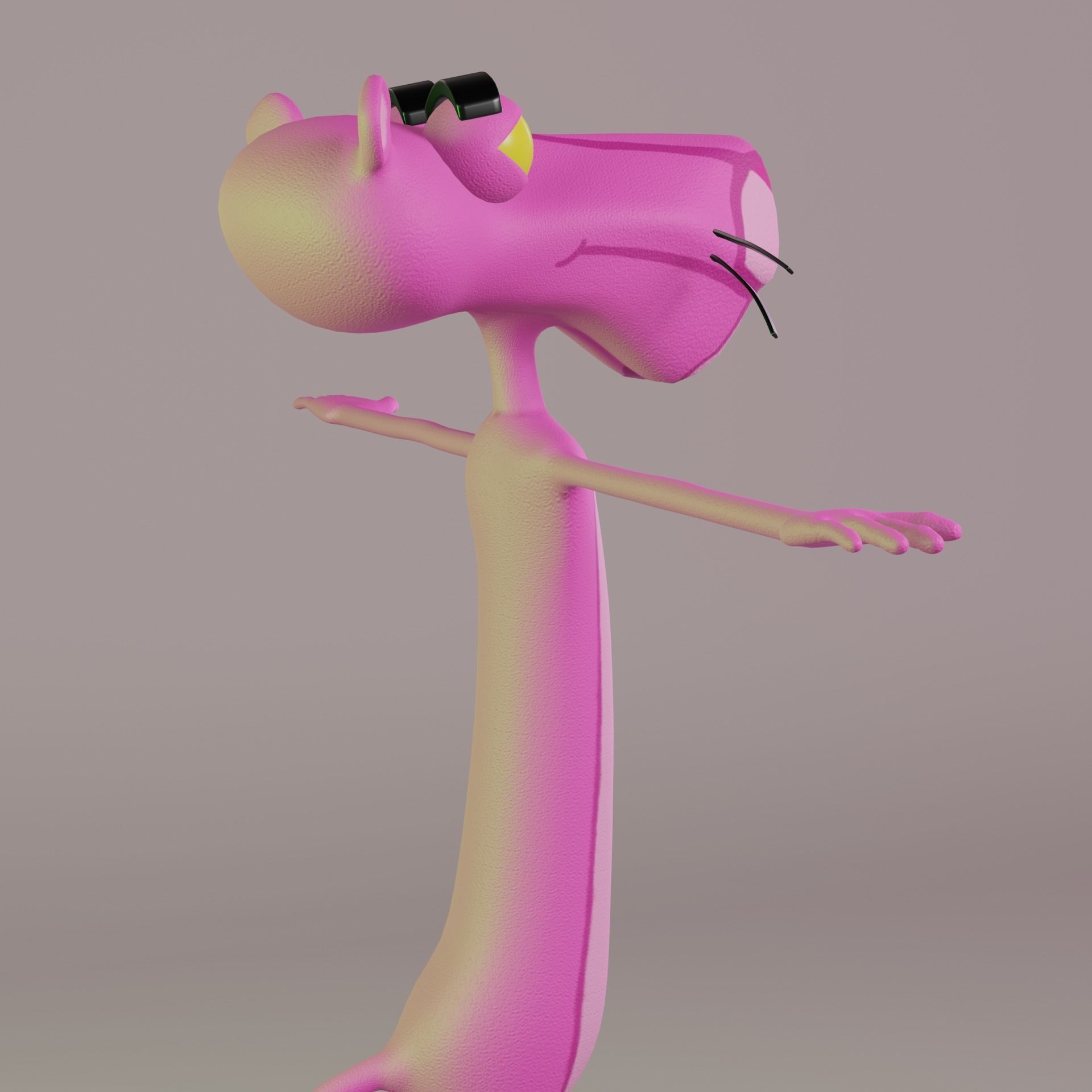 3D model pink panther character VR / AR / low-poly | CGTrader