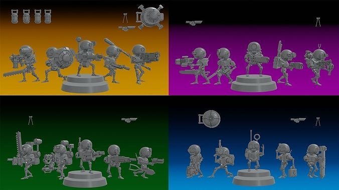 SERVOCORE ALL FACTIONS - ASSISTANT DROID SQUAD -MONOPOSE- 28mm 3D model ...