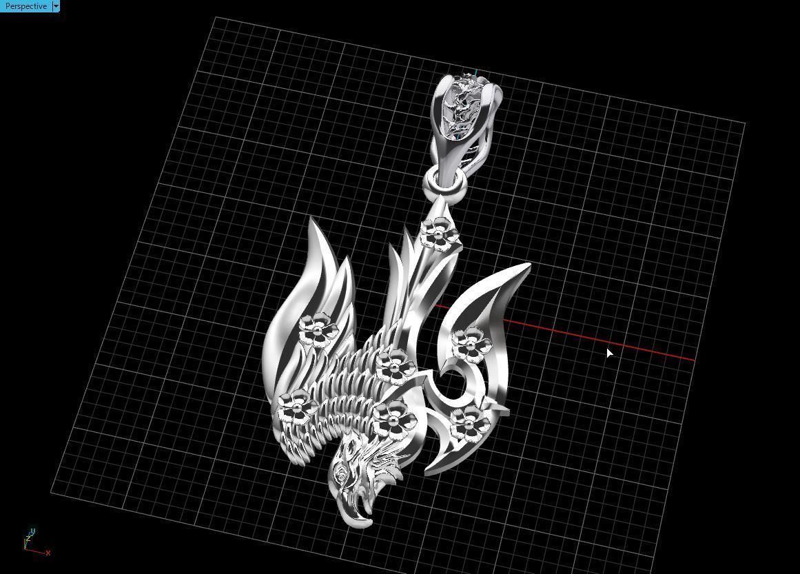 Ukrainian Trident 3D model 3D printable | CGTrader