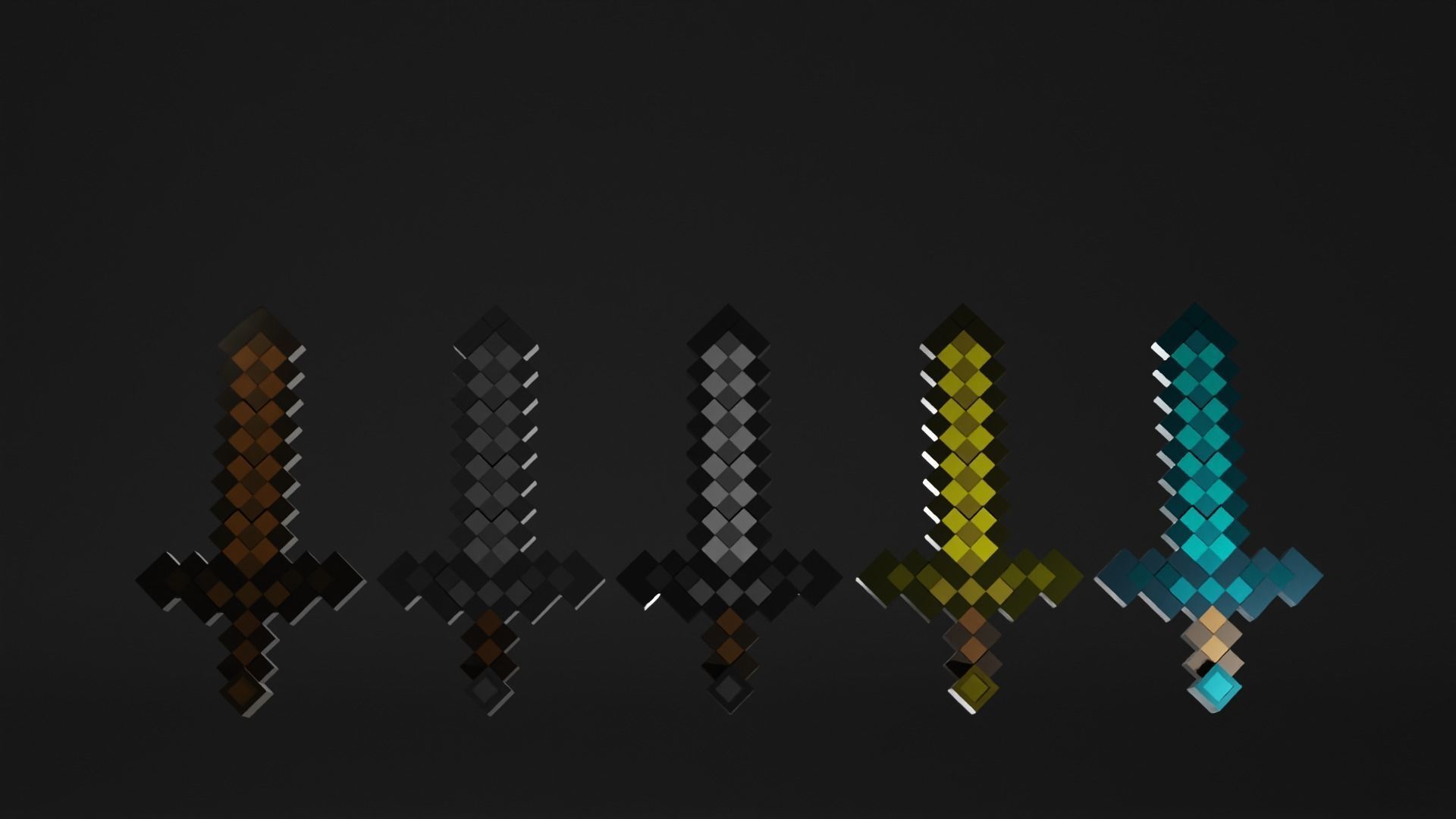 3D model Minecraft swords VR / AR / low-poly | CGTrader