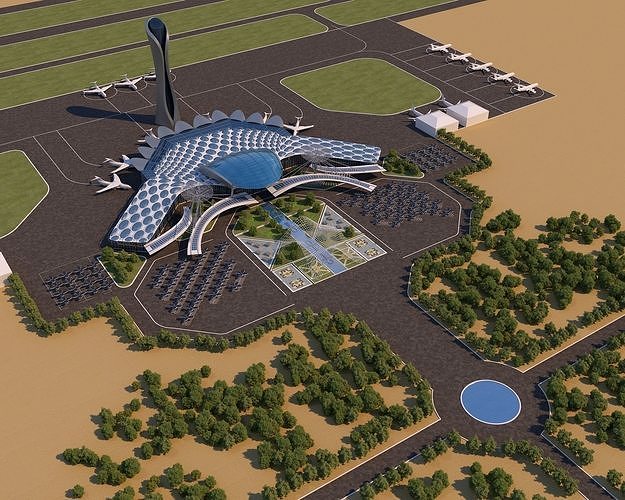 0009 - Architecture Airport - 2021 - 01 3D model | CGTrader