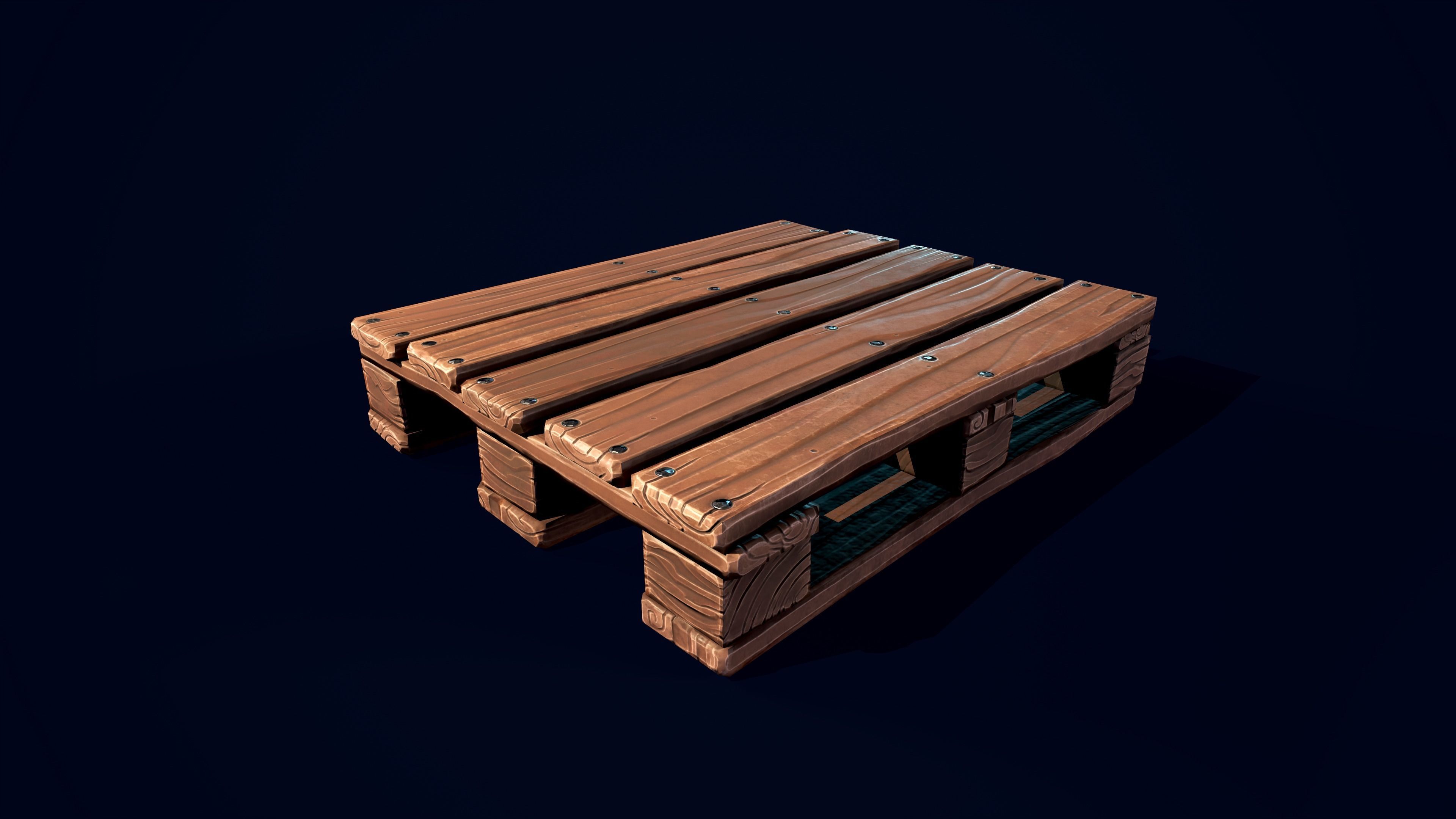 3D model Wooden stylized pallet VR / AR / low-poly | CGTrader