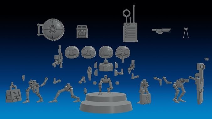 EXPENDABLE SERVOCORES - ASSISTANT DROID SQUAD -IN PARTS- 28mm 3D model ...