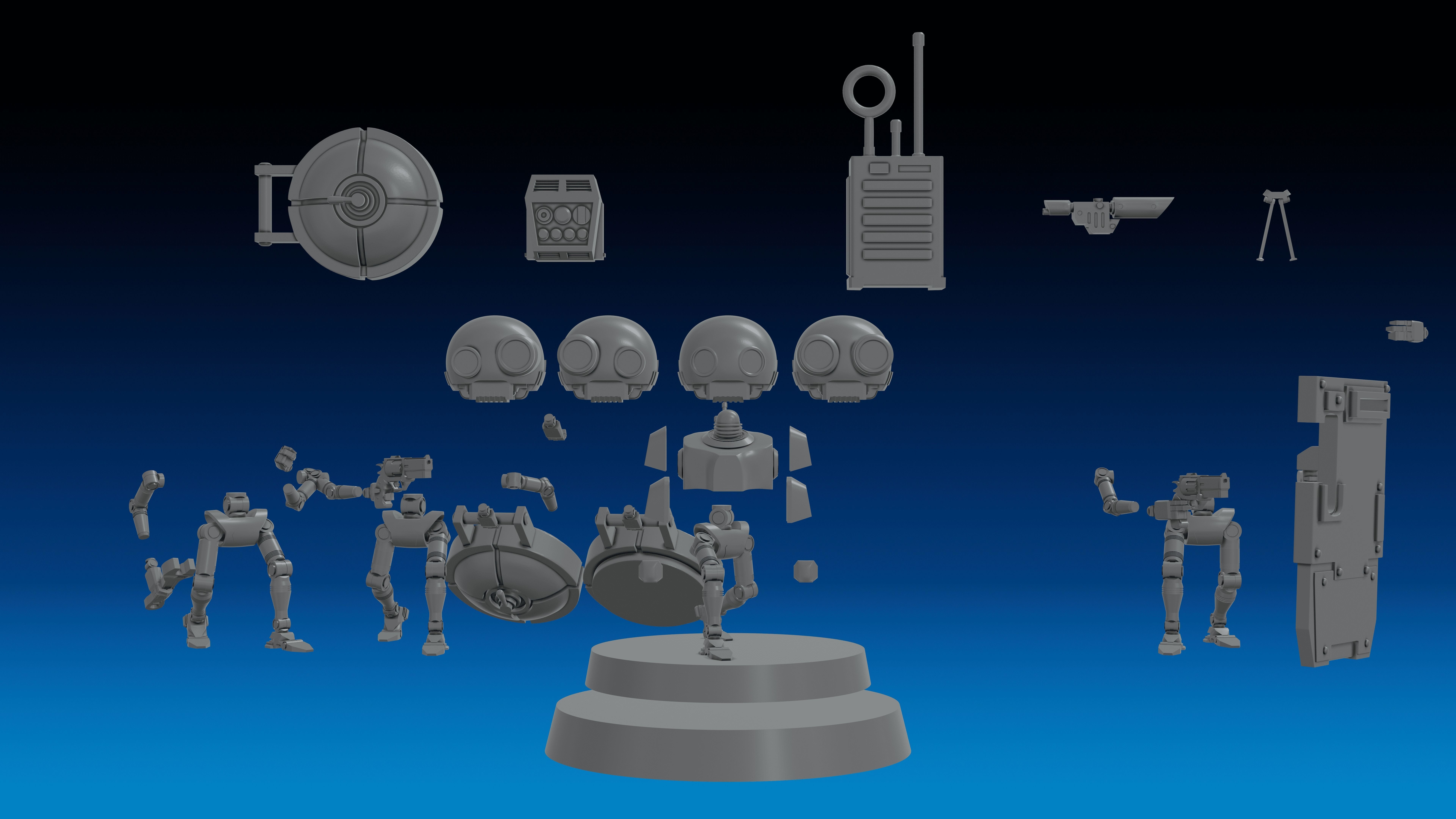 EXPENDABLE SERVOCORES - ASSISTANT DROID SQUAD -IN PARTS- 28mm 3D model ...