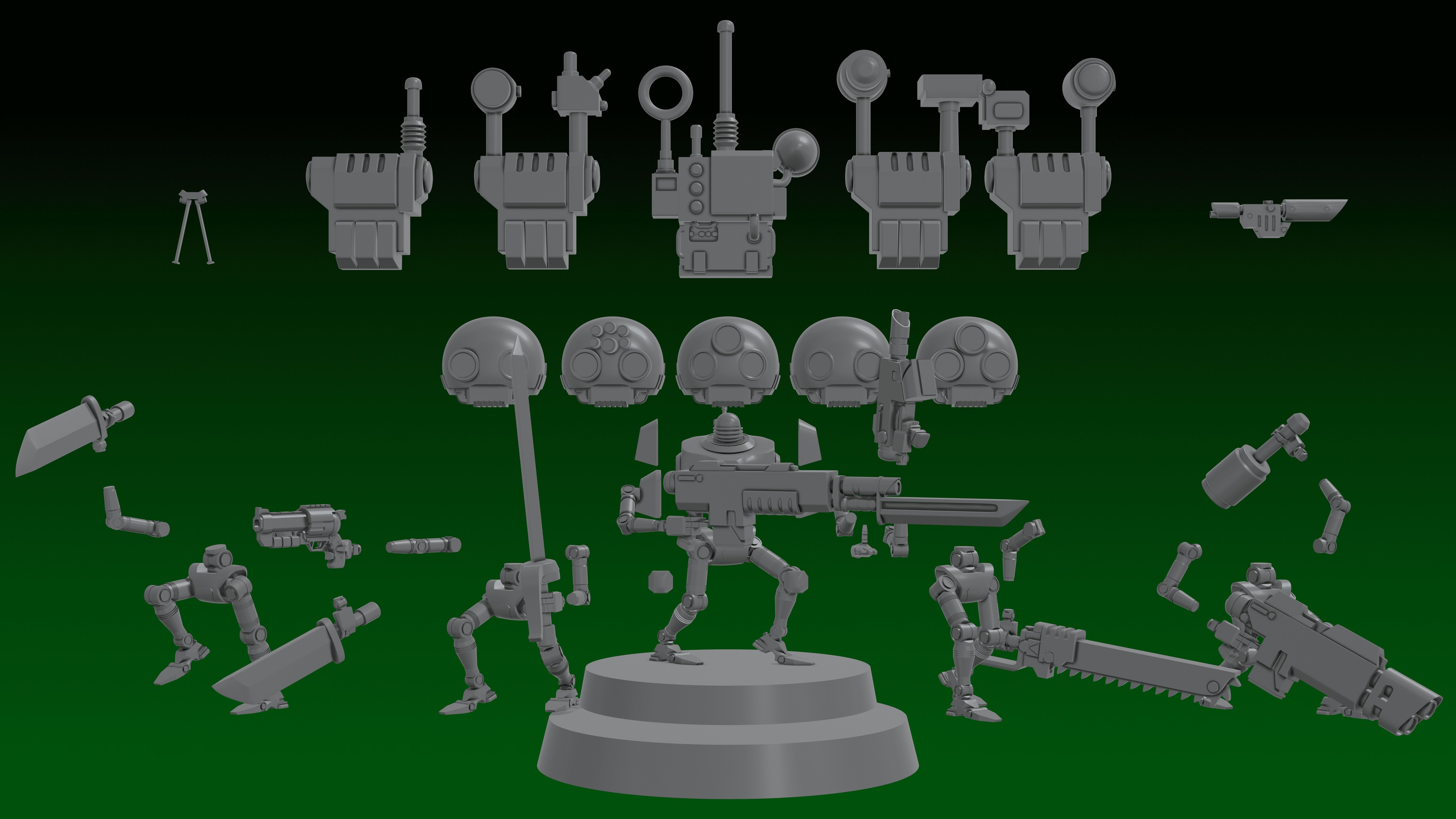 GUARD SERVOCORES - ASSISTANT DROID SQUAD -IN PARTS- 28mm 3D model 3D ...