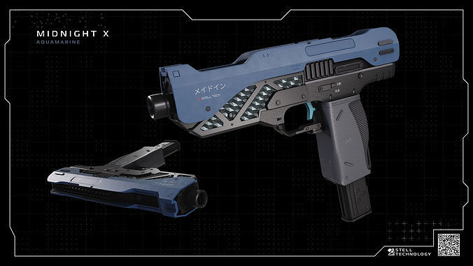 3D model MIDNIGHT X STELL TECH PISTOL VR / AR / low-poly | CGTrader