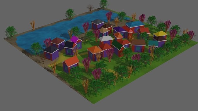 3D model village secomber VR / AR / low-poly | CGTrader
