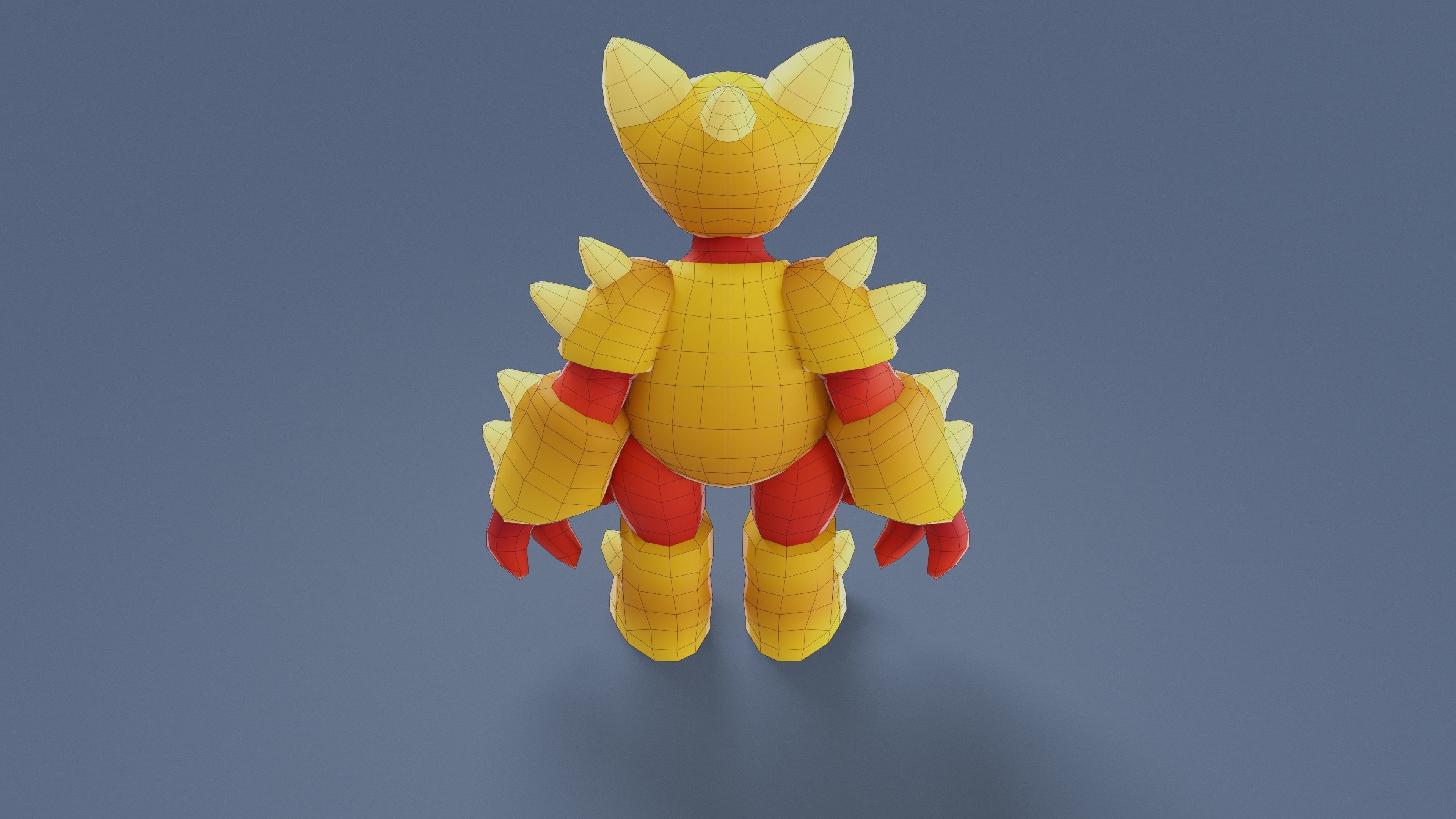 3D model Cartoon Characters - Big Armored Warrior VR / AR / low-poly ...