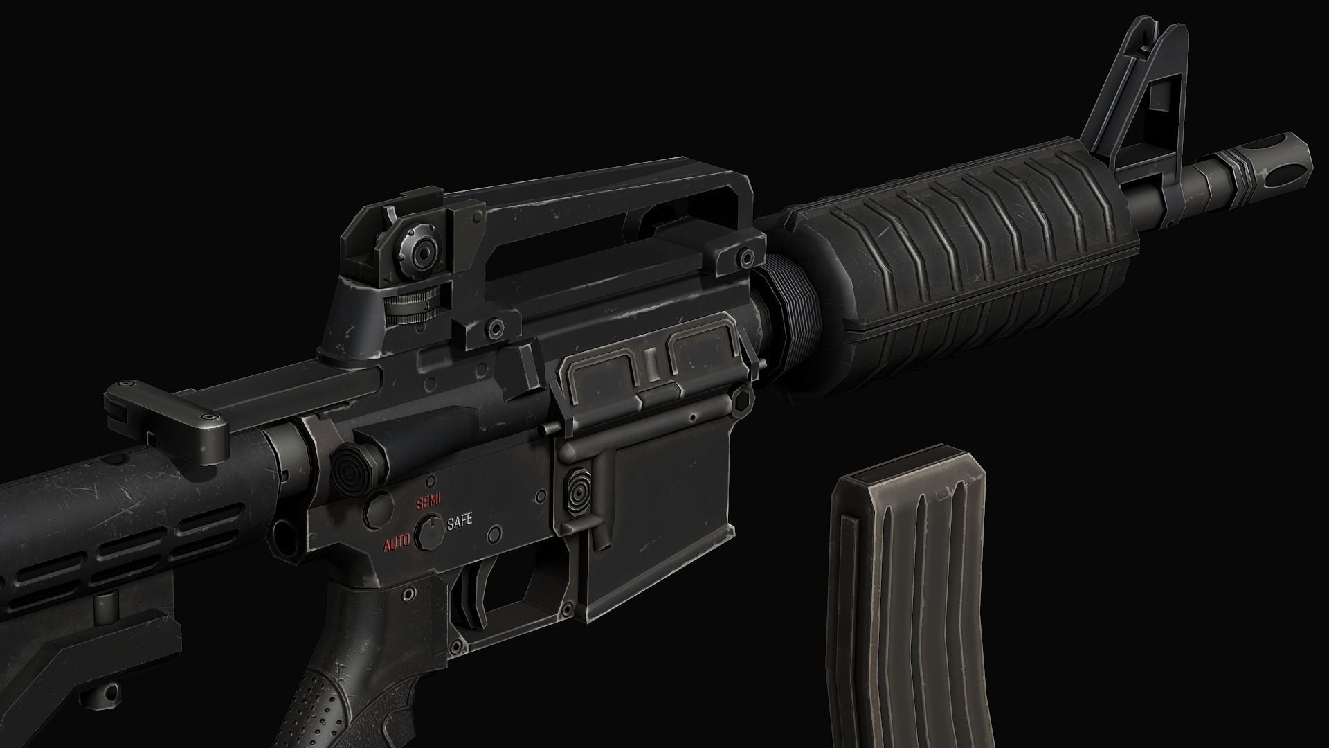 3D model M4A1 - PBR Low Poly ar rifle VR / AR / low-poly | CGTrader