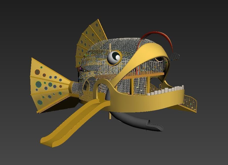 Ocean theme fish playground equipment 3D model | CGTrader