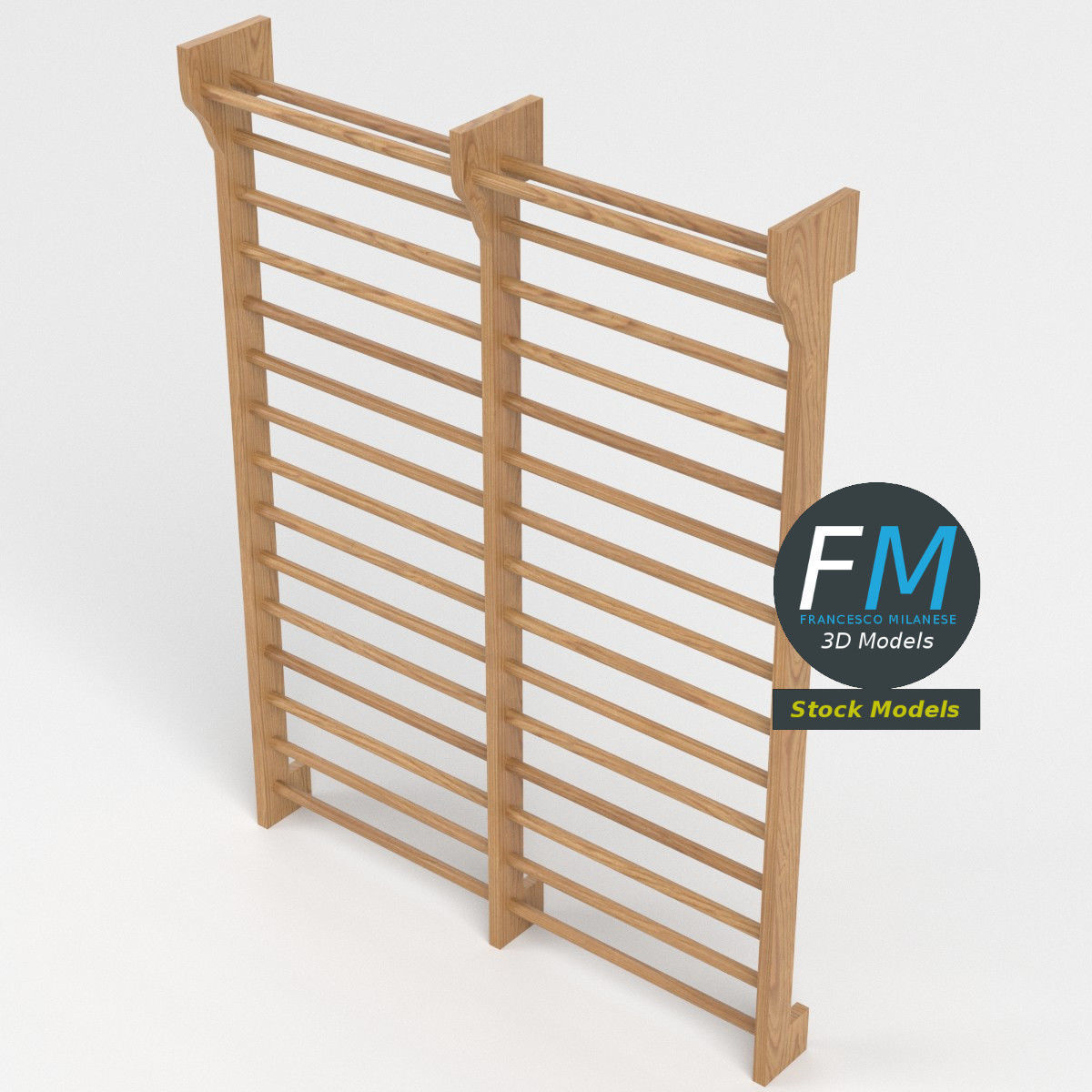 Double Swedish ladder 2 3D model | CGTrader