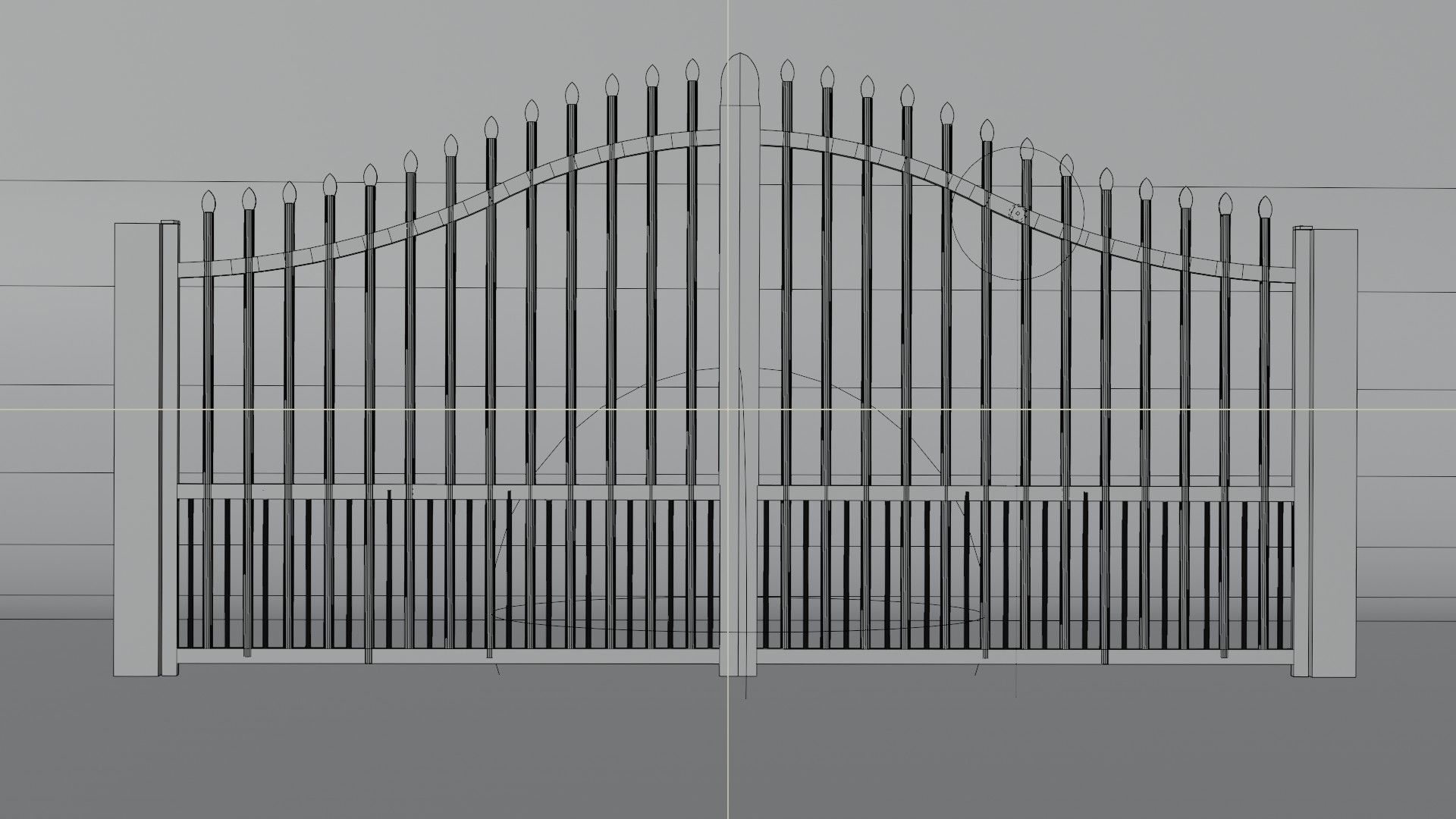 3d model of a black metal gate 3D model | CGTrader
