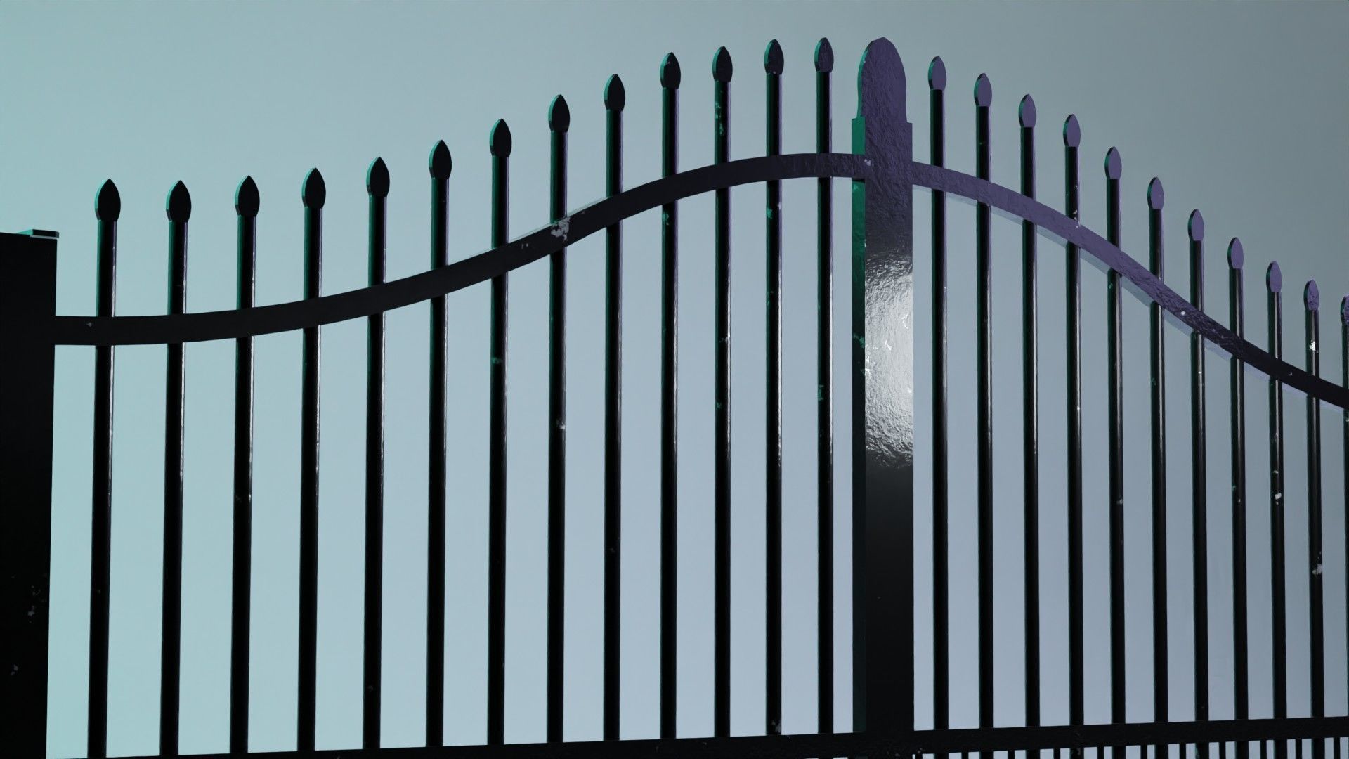 3d model of a black metal gate 3D model | CGTrader