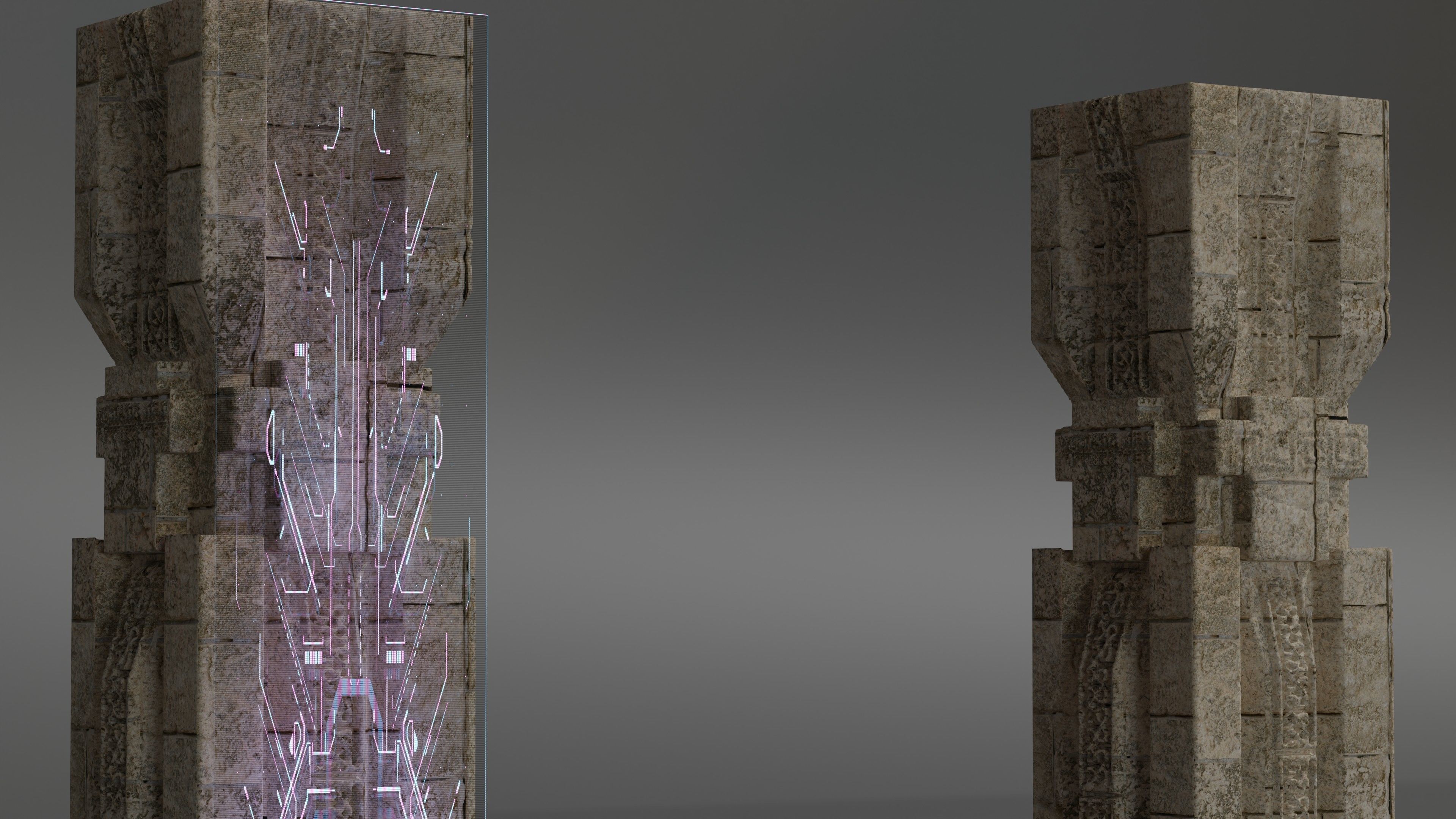 Mixed look Pillar 3D model | CGTrader