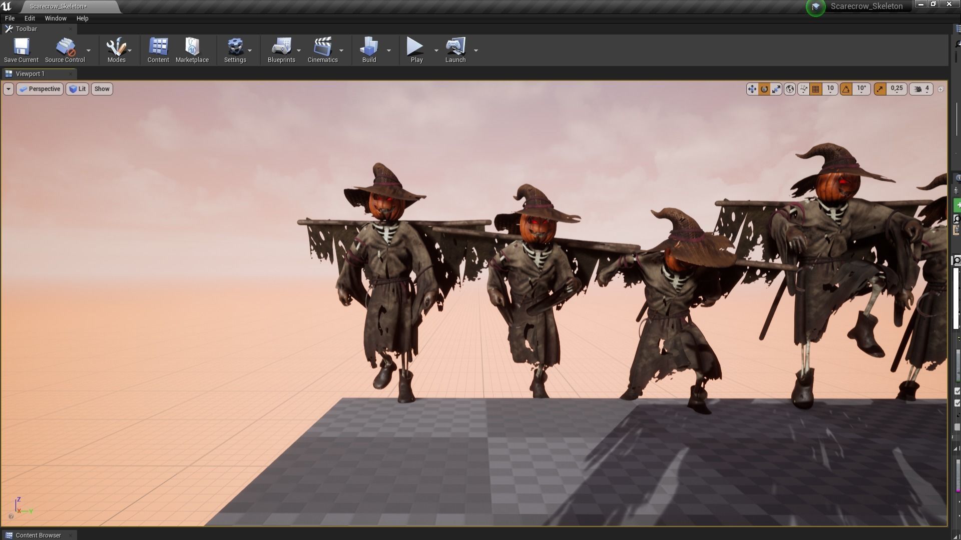 3D model Scarecrow Skeleton VR / AR / low-poly rigged | CGTrader