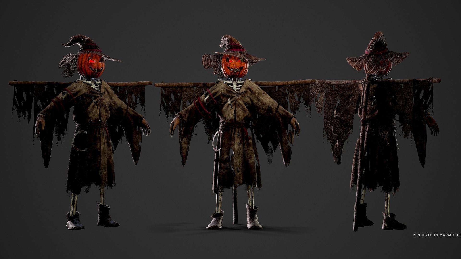 3D model Scarecrow Skeleton VR / AR / low-poly rigged | CGTrader