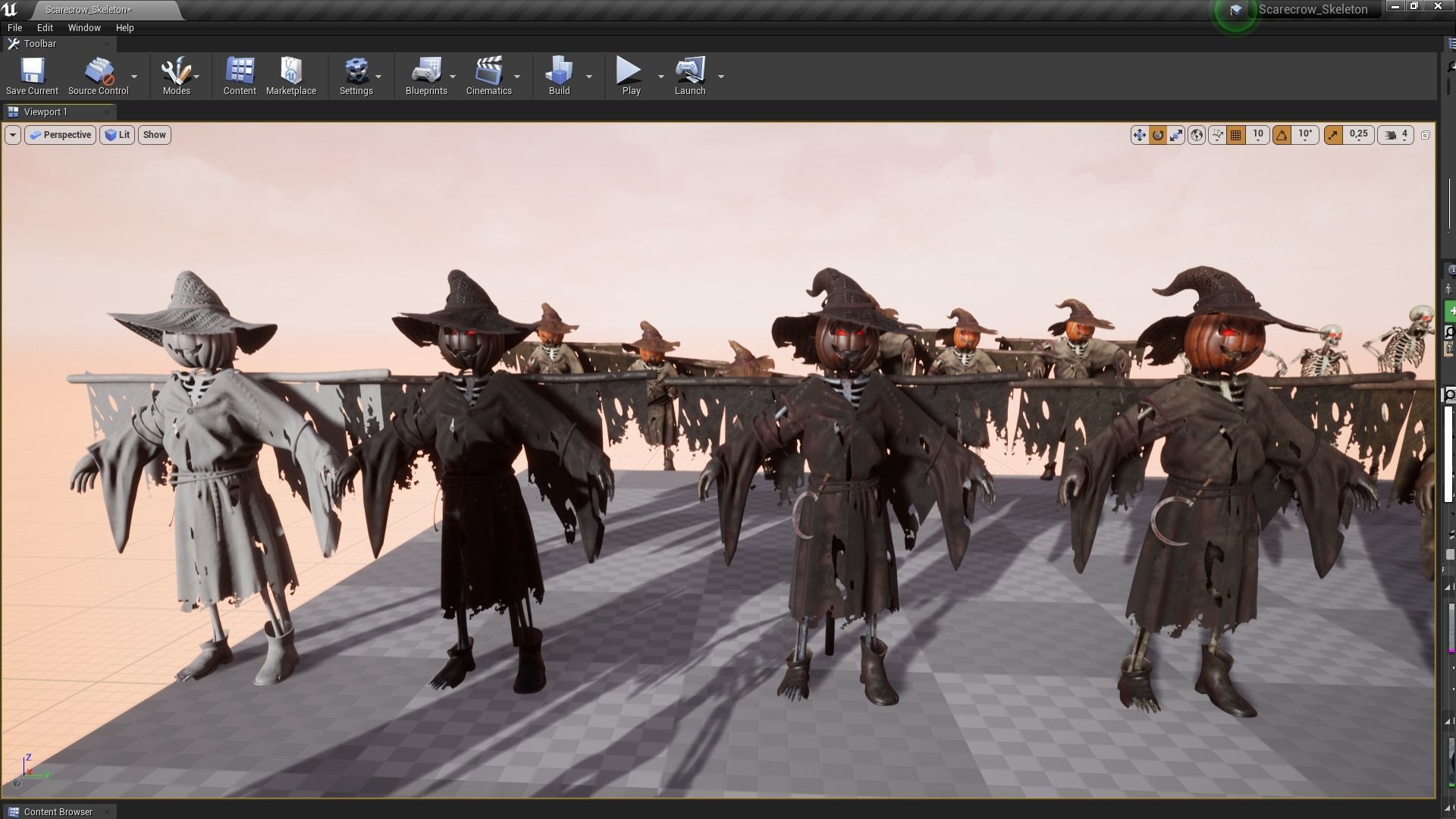 3D model Scarecrow Skeleton VR / AR / low-poly rigged | CGTrader