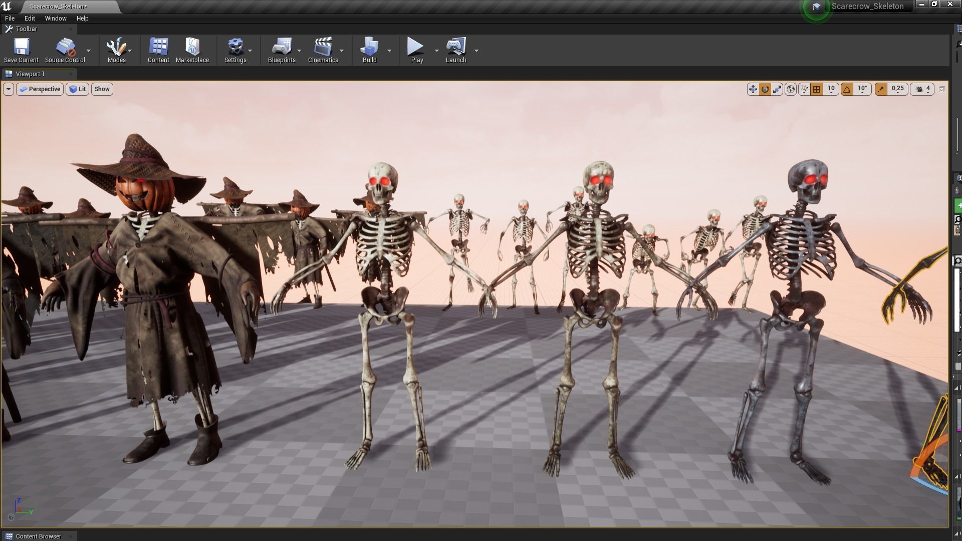 3D model Scarecrow Skeleton VR / AR / low-poly rigged | CGTrader