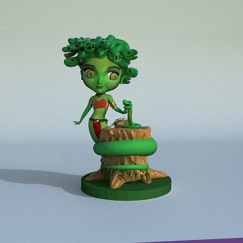 Medusa girl with hair 3D model 3D printable | CGTrader