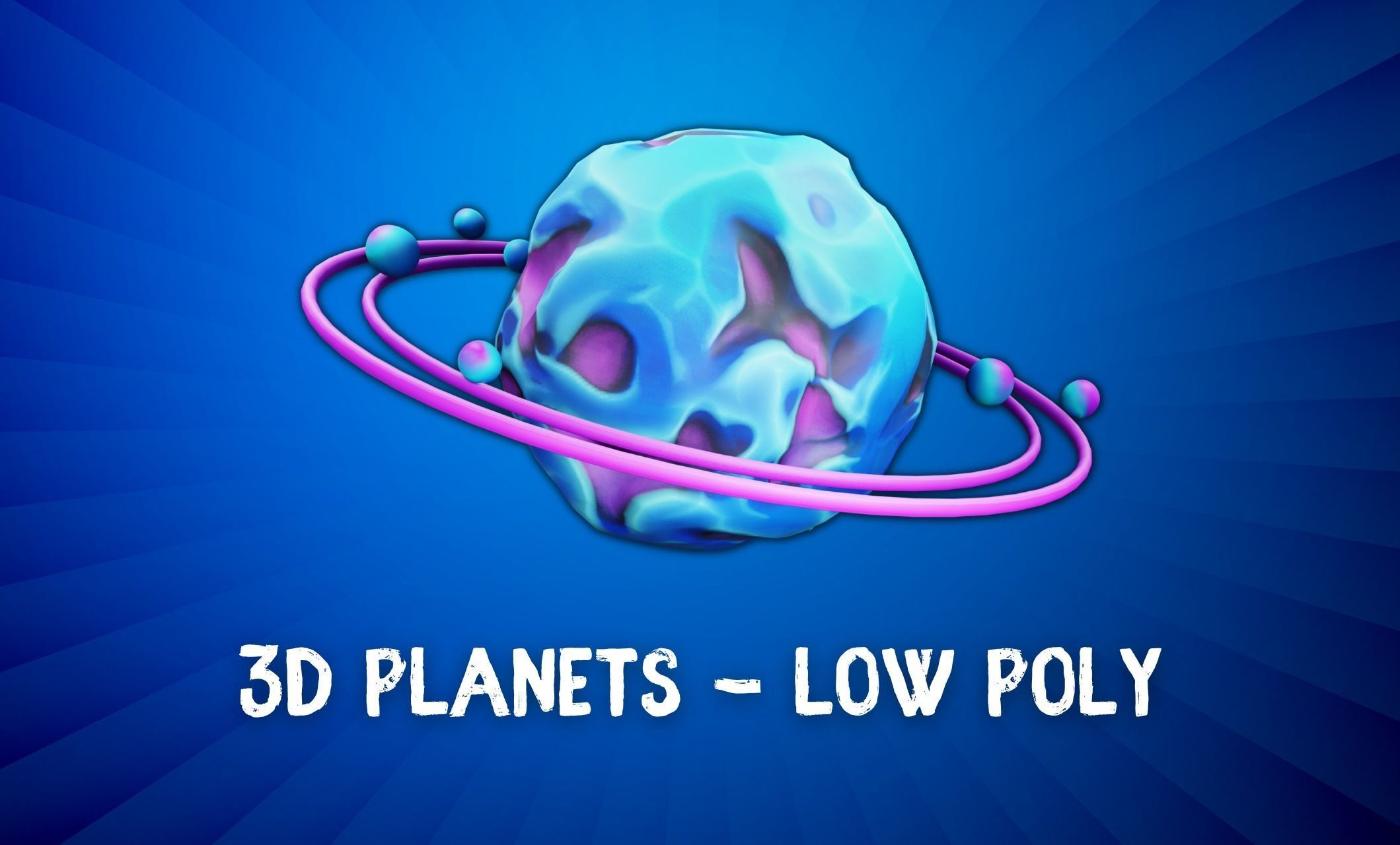 3D model Low Poly Planets - Stylized Textures - Cartoon VR / AR / low ...