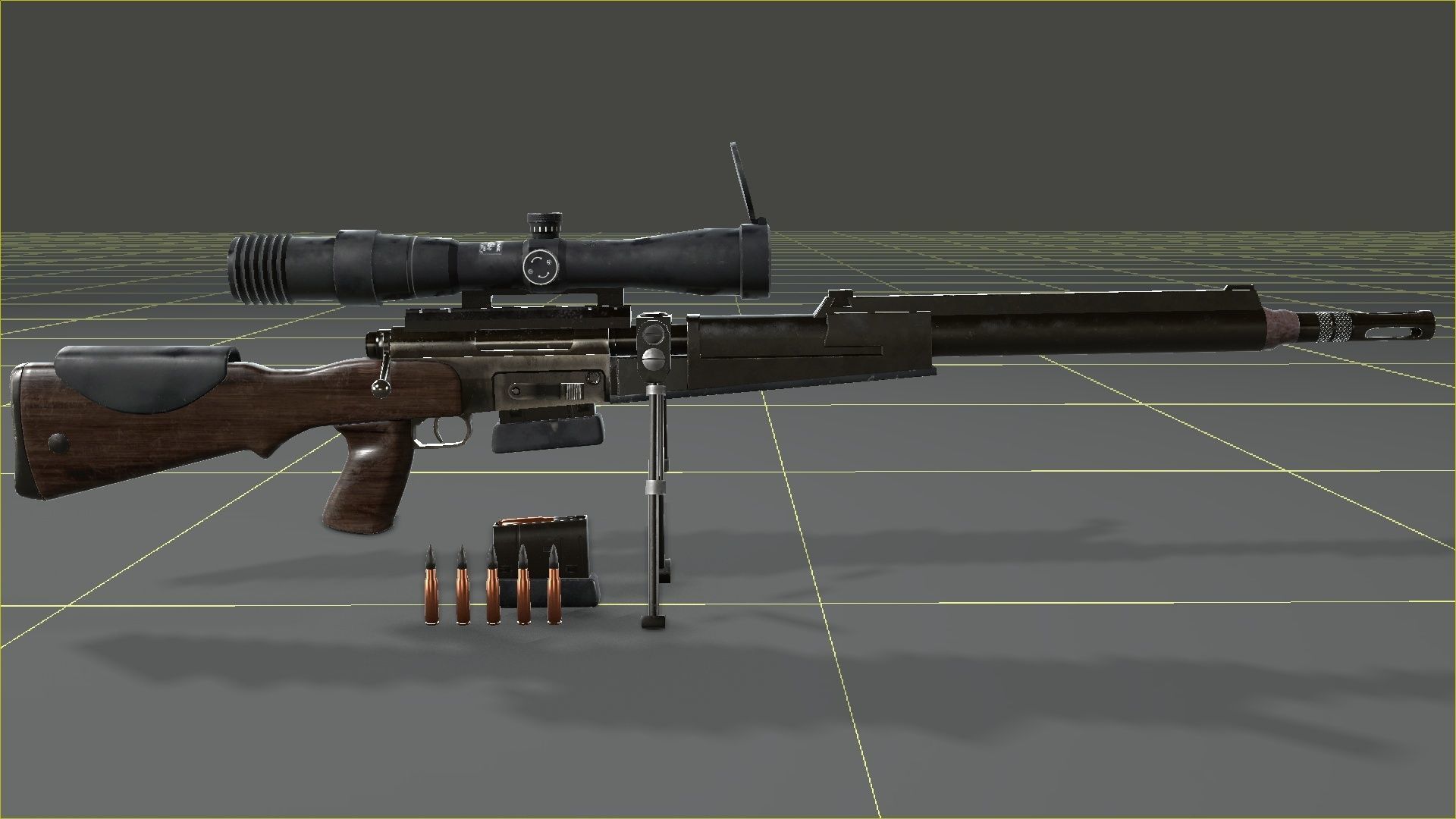 3D model FR-F2 Sniper Rifle - used VR / AR / low-poly | CGTrader