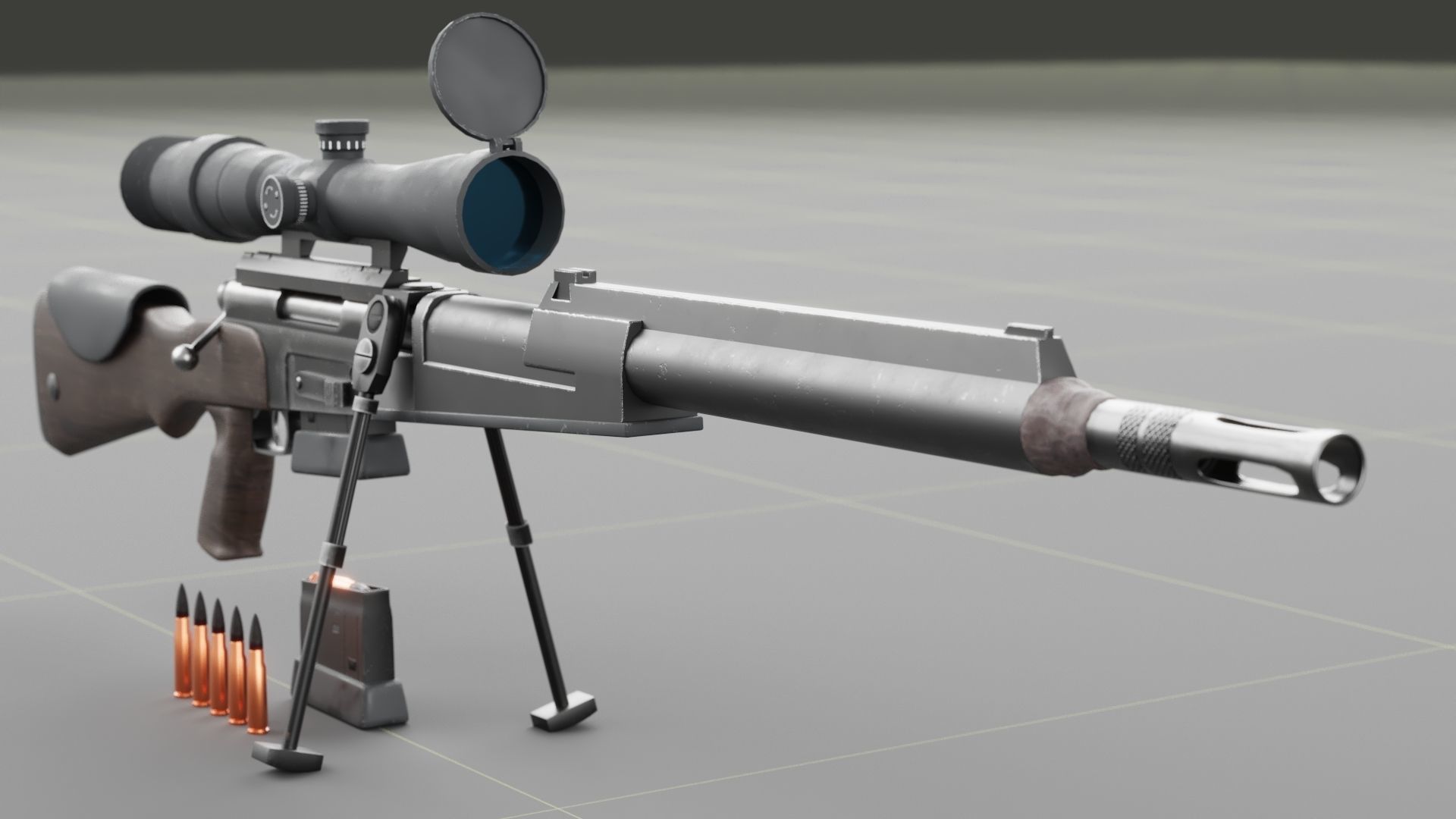 3D model FR-F2 Sniper Rifle - used VR / AR / low-poly | CGTrader