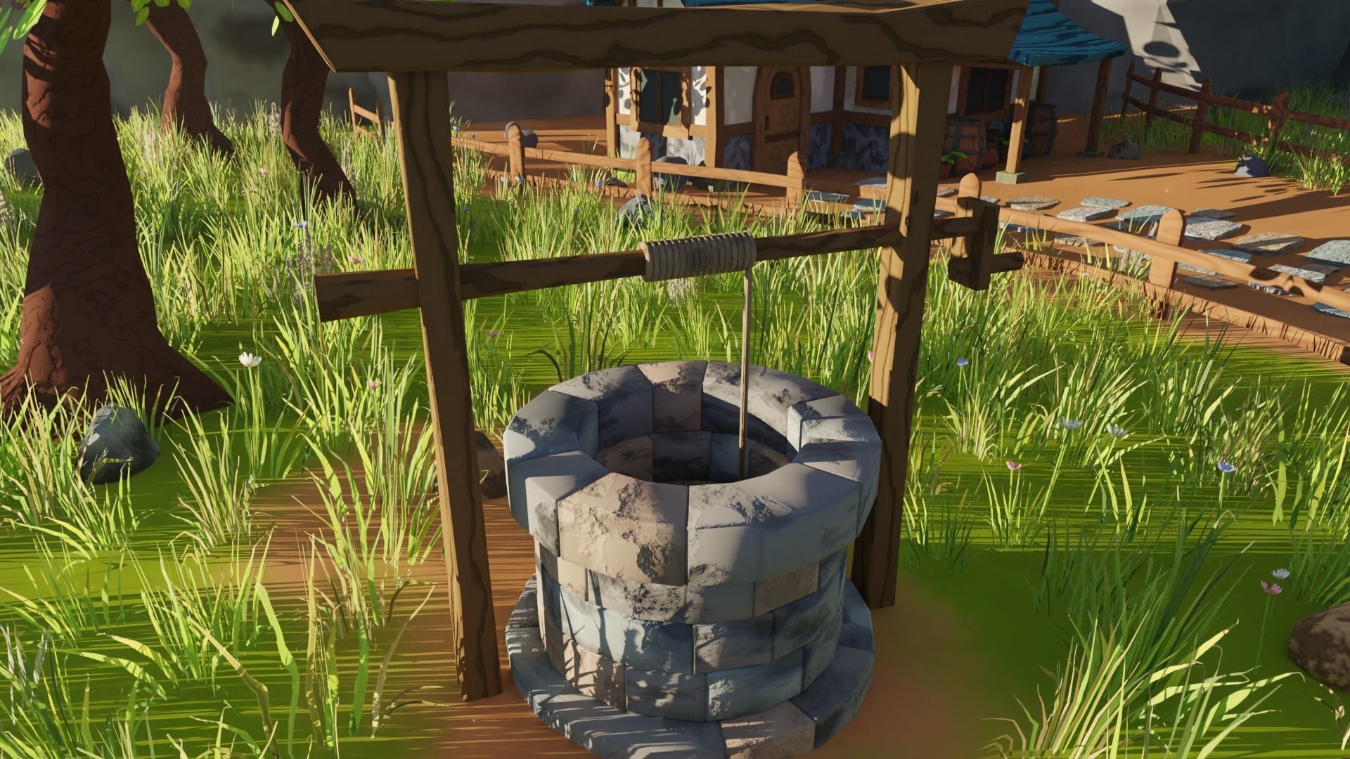 3D model Low poly Medieval House scene VR / AR / low-poly | CGTrader