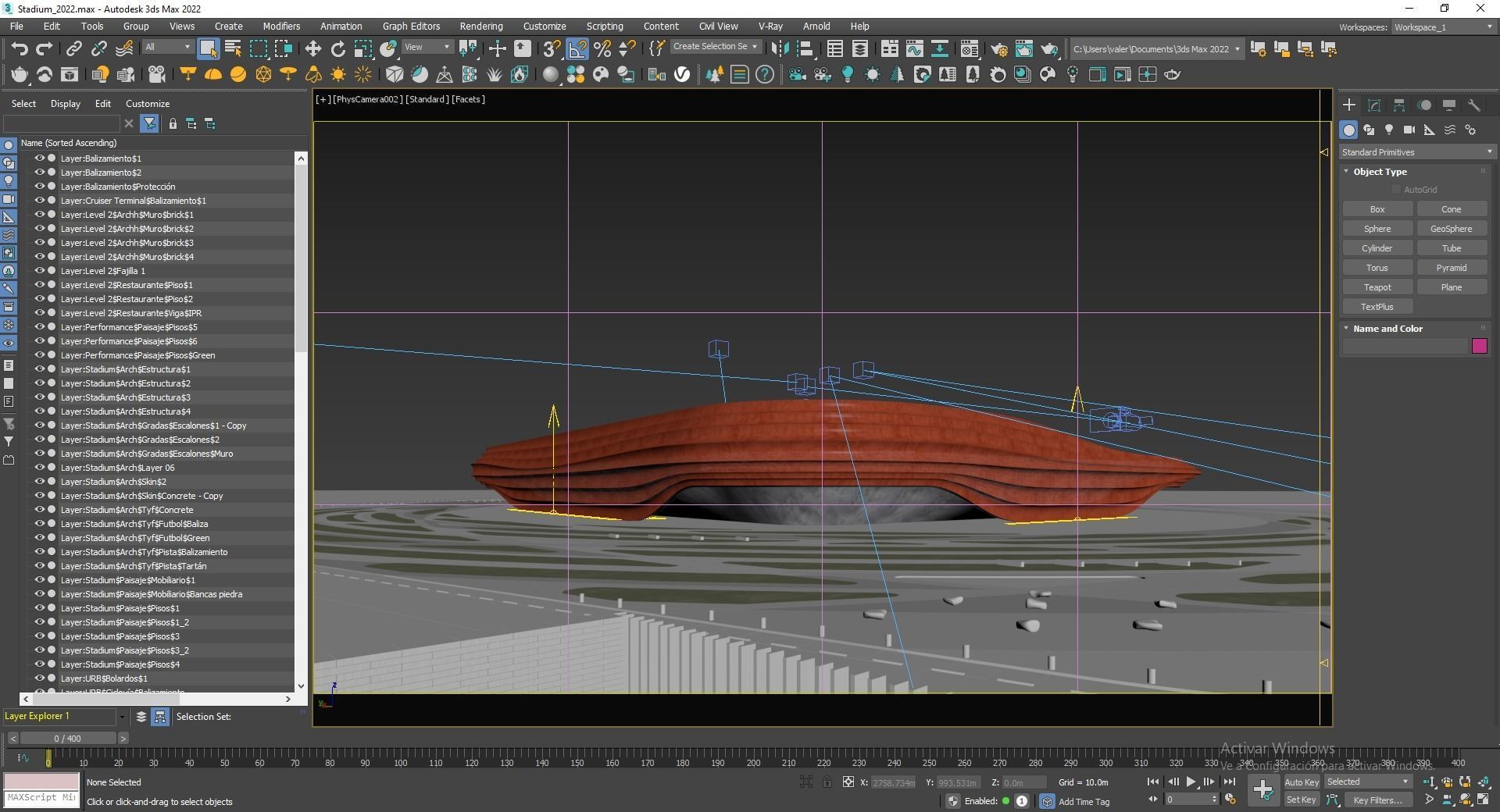 Stadium table with lights 3D model | CGTrader