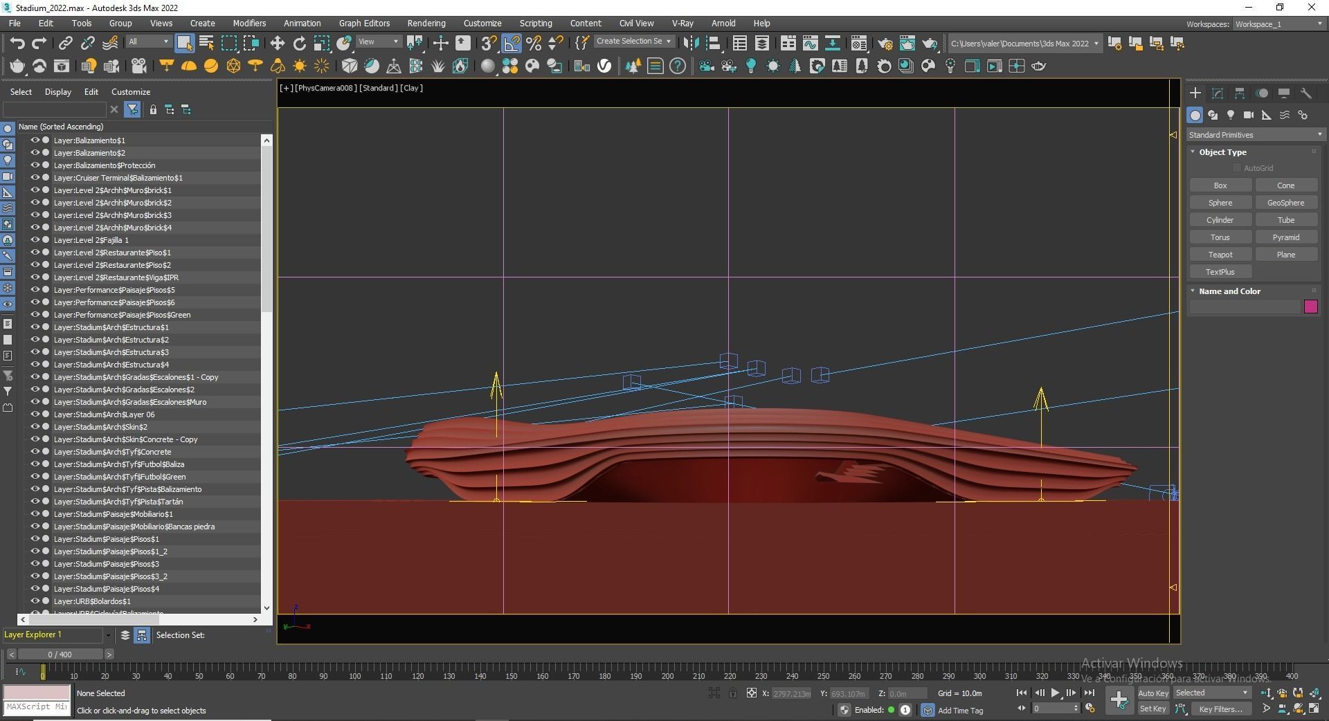 Stadium table with lights 3D model | CGTrader
