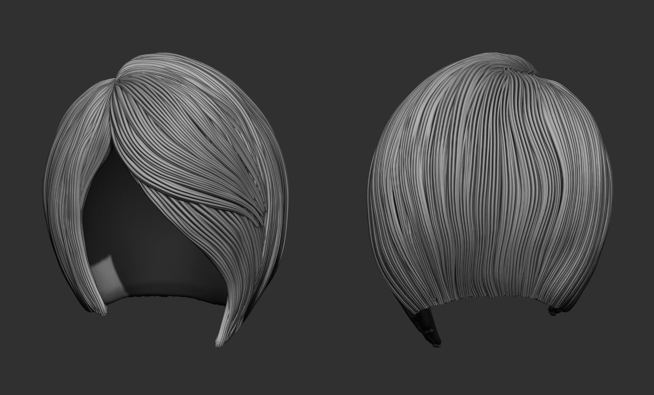 28 Female hair 3D model | CGTrader