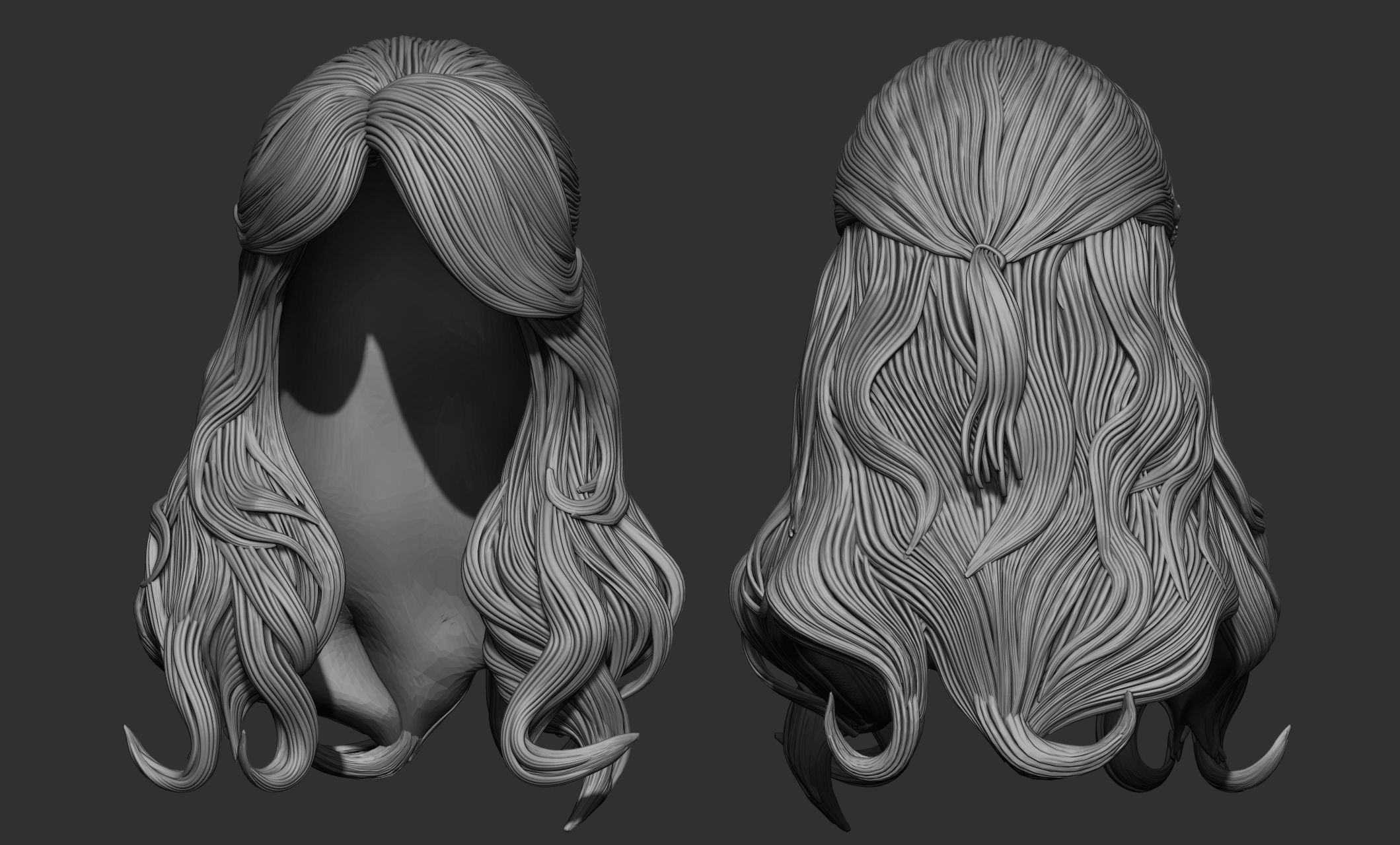 28 Female hair 3D model | CGTrader