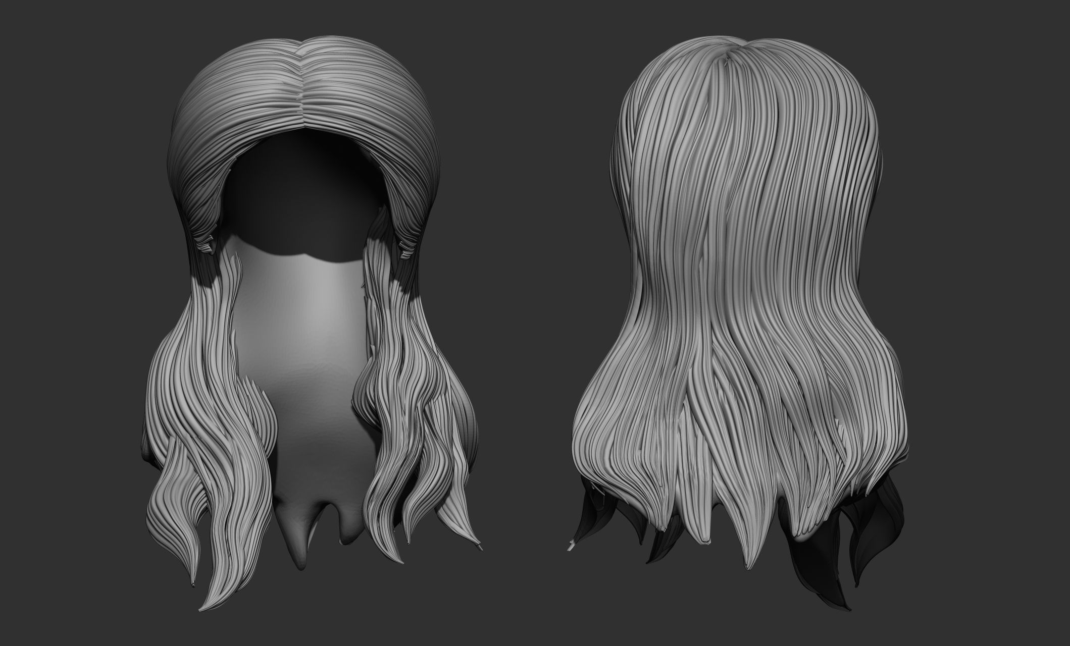 28 Female hair 3D model | CGTrader