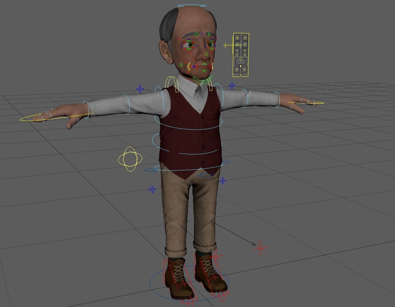 3D model Cartoon Old man GrandPa with Rig VR / AR / low-poly | CGTrader