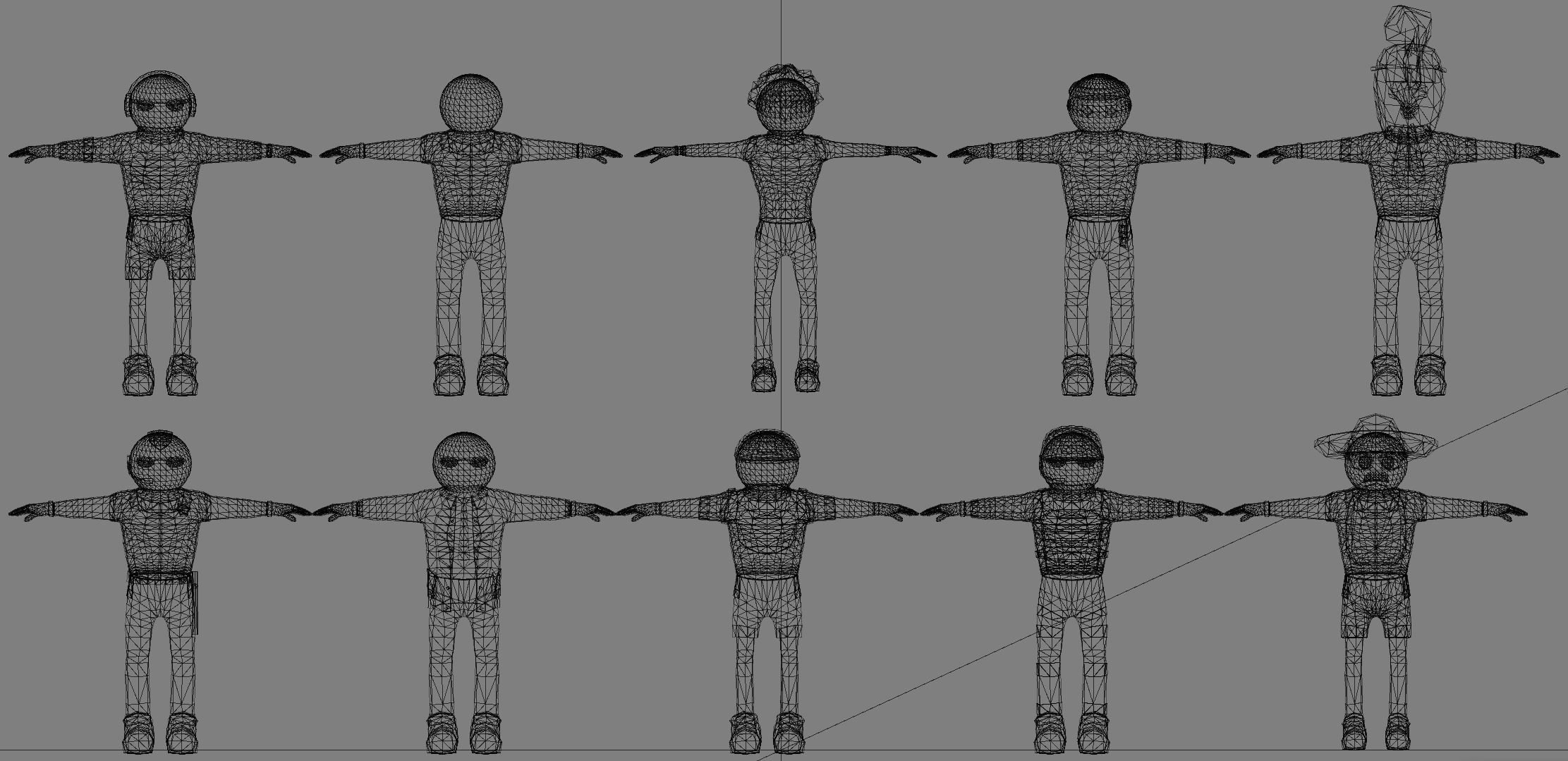 3D model 3D Costumed Character Pack Ragdolls Low Poly Unity Kit Deslab VR / AR / low-poly | CGTrader