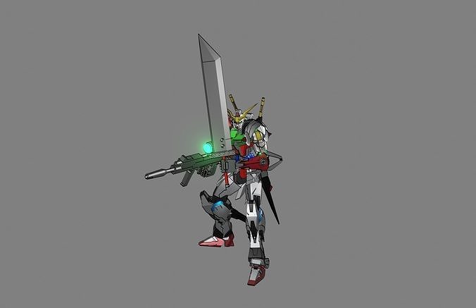 Attacker Gundam 8 3D model animated rigged | CGTrader