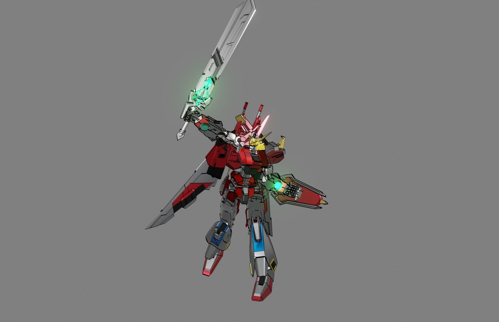 Attacker Gundam 22 3D model animated rigged | CGTrader